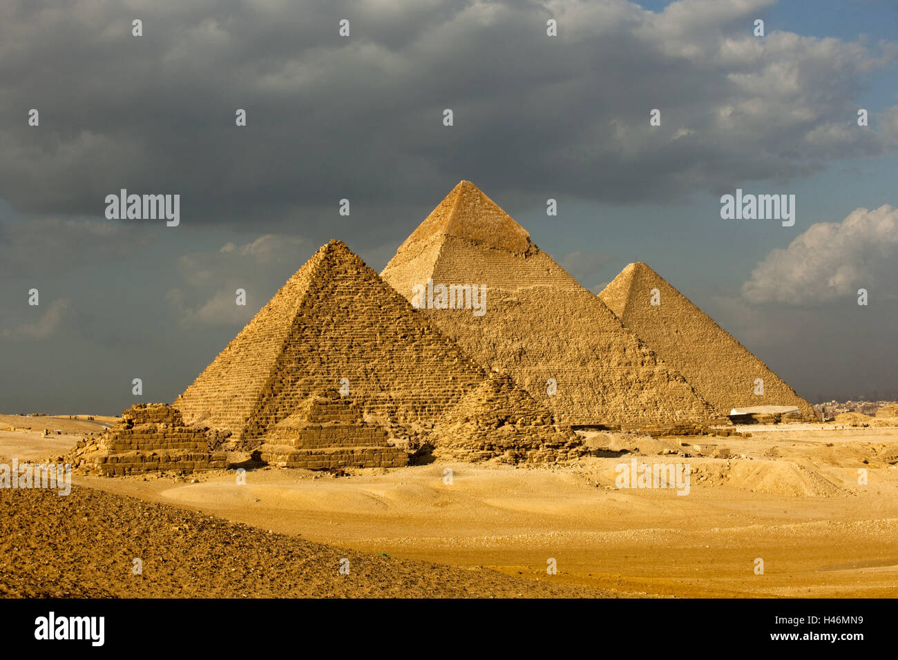 Ägypten, Kairo, Gizeh, Pyramiden, Queen es Pyramiden, Chephren-Pyramide ...