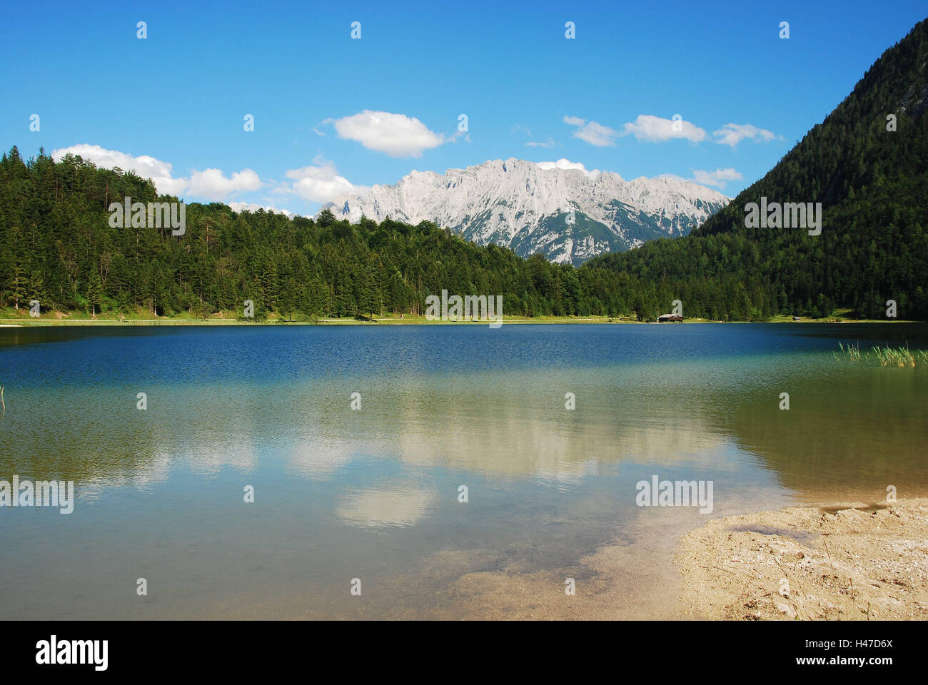 Deutschland, Oberbayern, Mittenwald, Ferchensee, anzeigen, Karwendel ...
