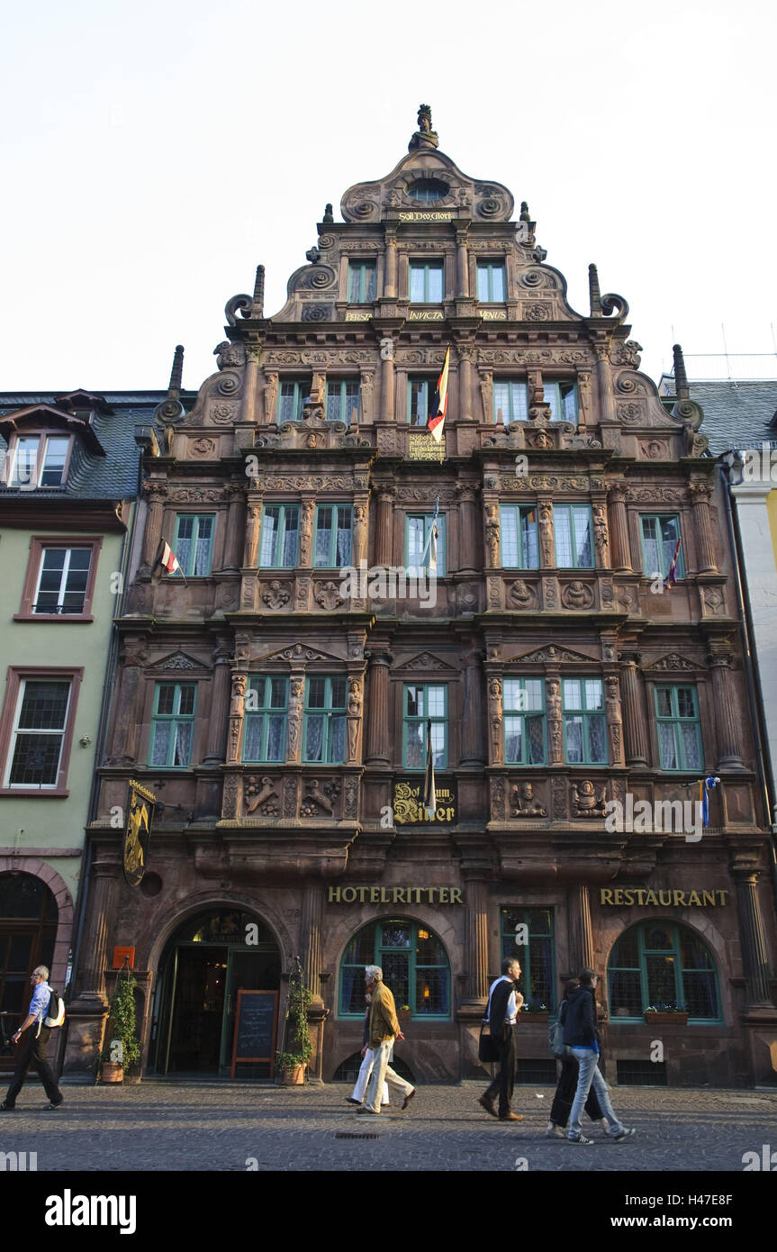 Heidelberg, Altstadt, Haus zum Ritter, Renaissance-Fassade, Baden ...