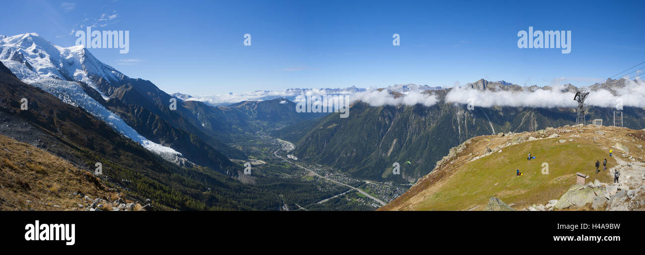 Plan de l'Aiguille, Panorama-Foto, Chamonix-Mont-Blanc Stockfotografie ...