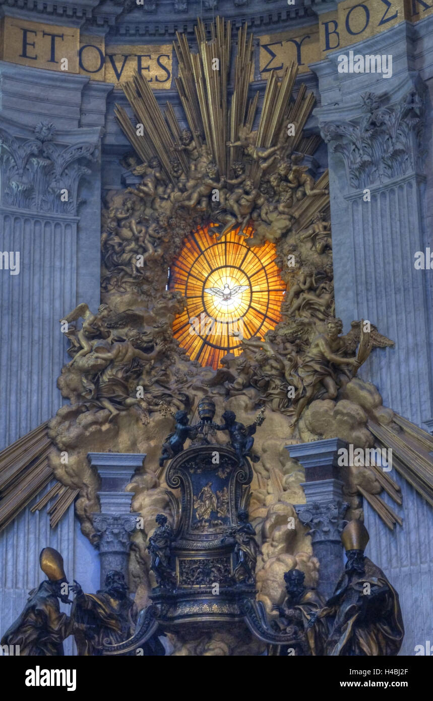 Petersdom, innen geschossen, Berninis Cathedra von Peter, Vatikan, Rom ...