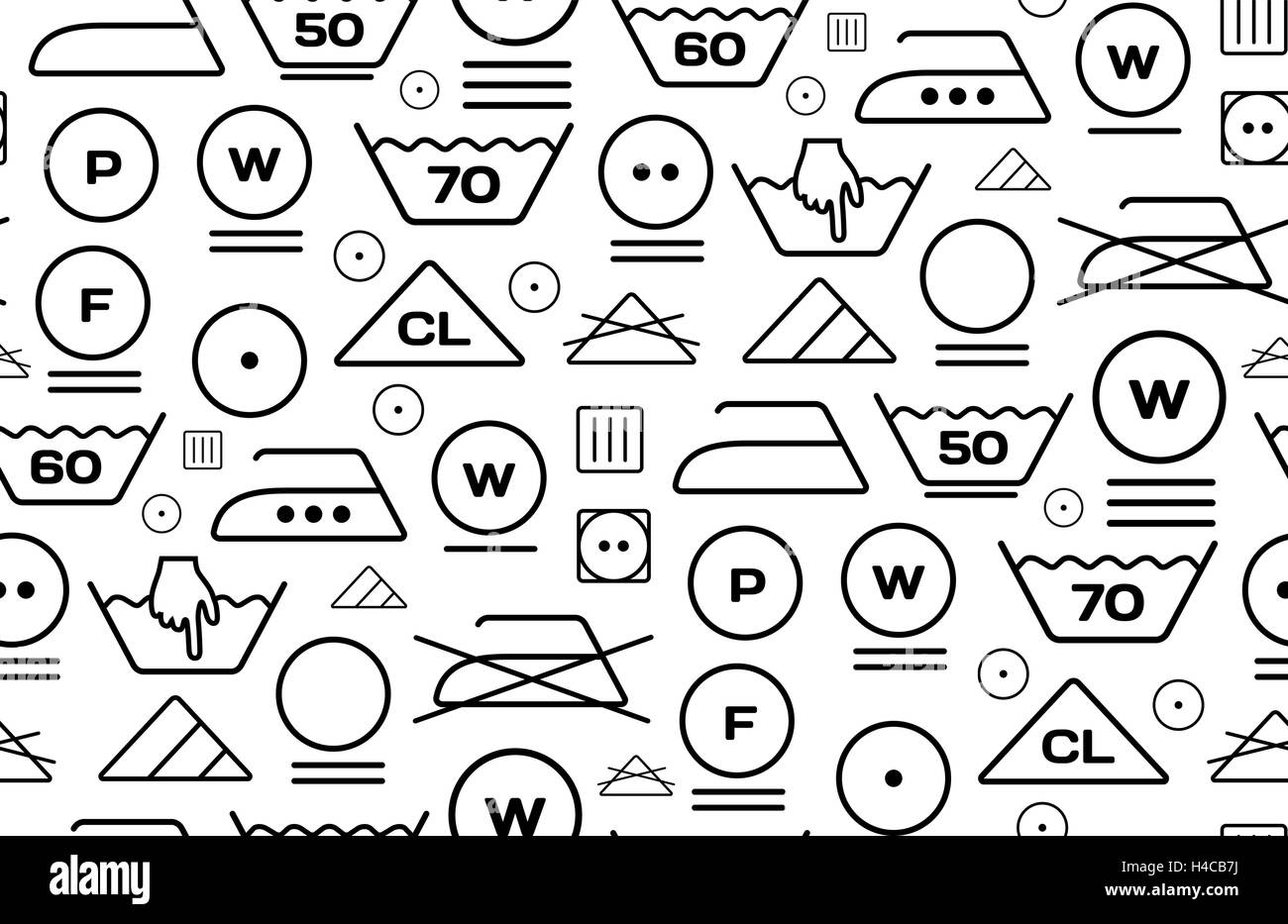 Washing instructions label symbols Stock-Vektorgrafiken kaufen - Alamy