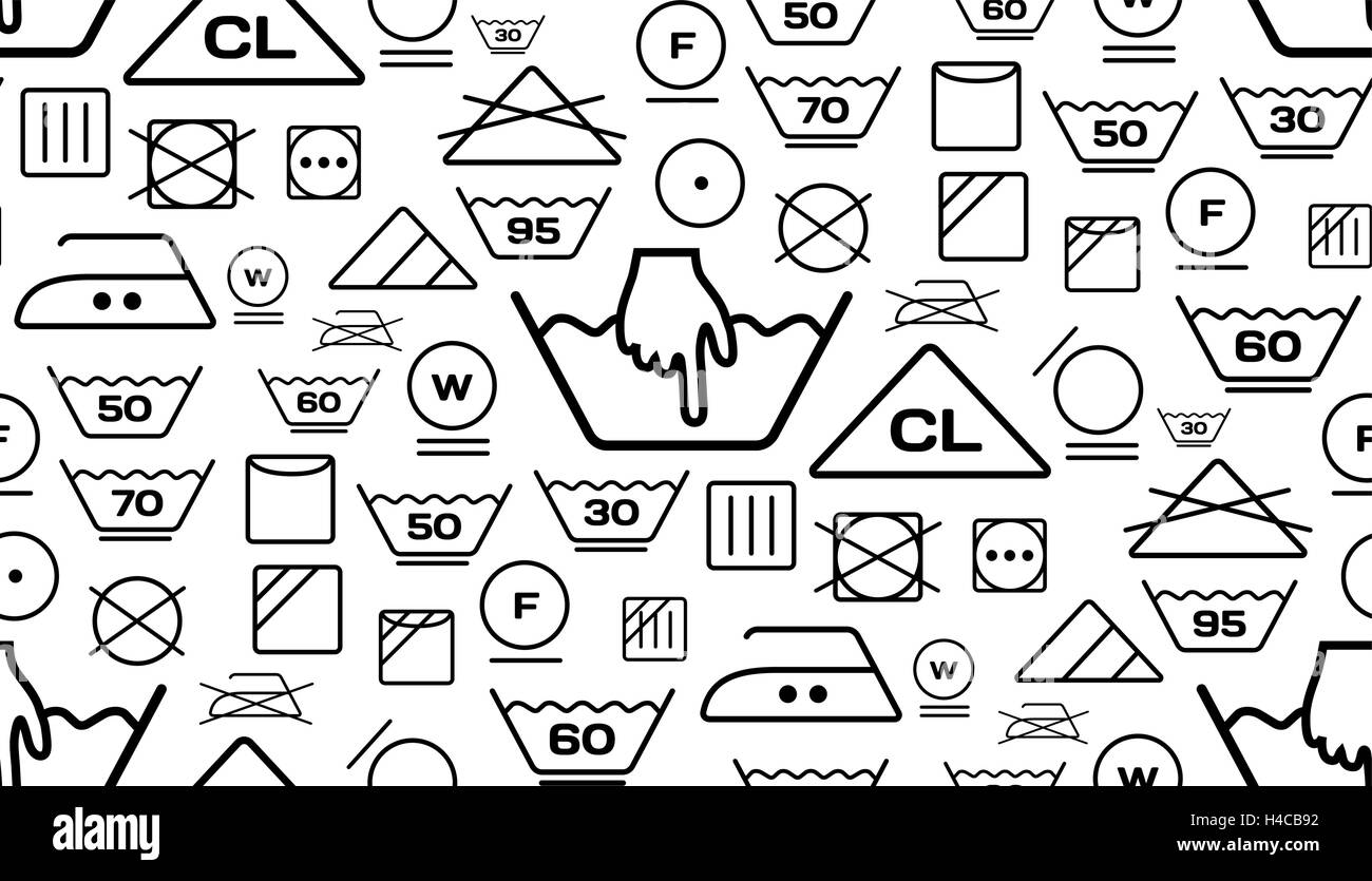 Washing instructions label symbols Stock-Vektorgrafiken kaufen - Alamy