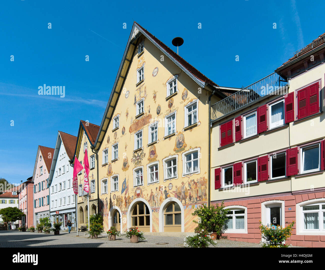 Deutschland, Baden-Wurttemberg, Horb am Neckar, Rathaus mit Anstrich ... Deutschland, Baden-Wurttemberg, Horb am Neckar, Rathaus mit Anstrich ...