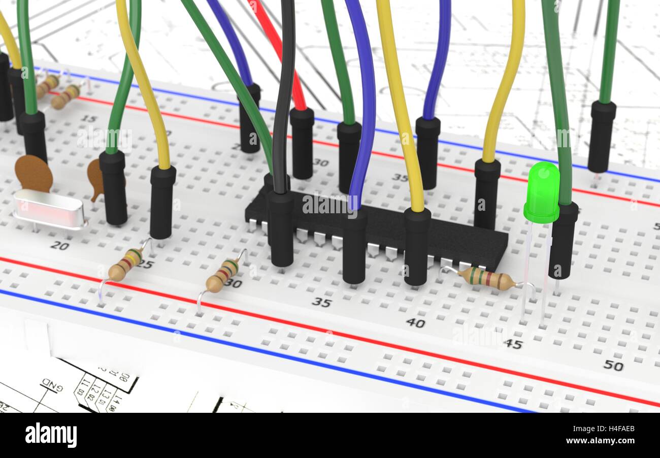 Breadboard prototype circuit -Fotos und -Bildmaterial in hoher ...