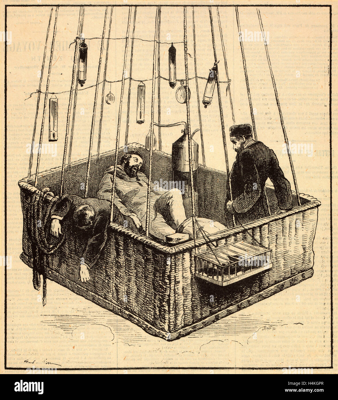 Der Journalist Joseph Crocé-Spinelli, Marine Offizier Henri Sivel und ...