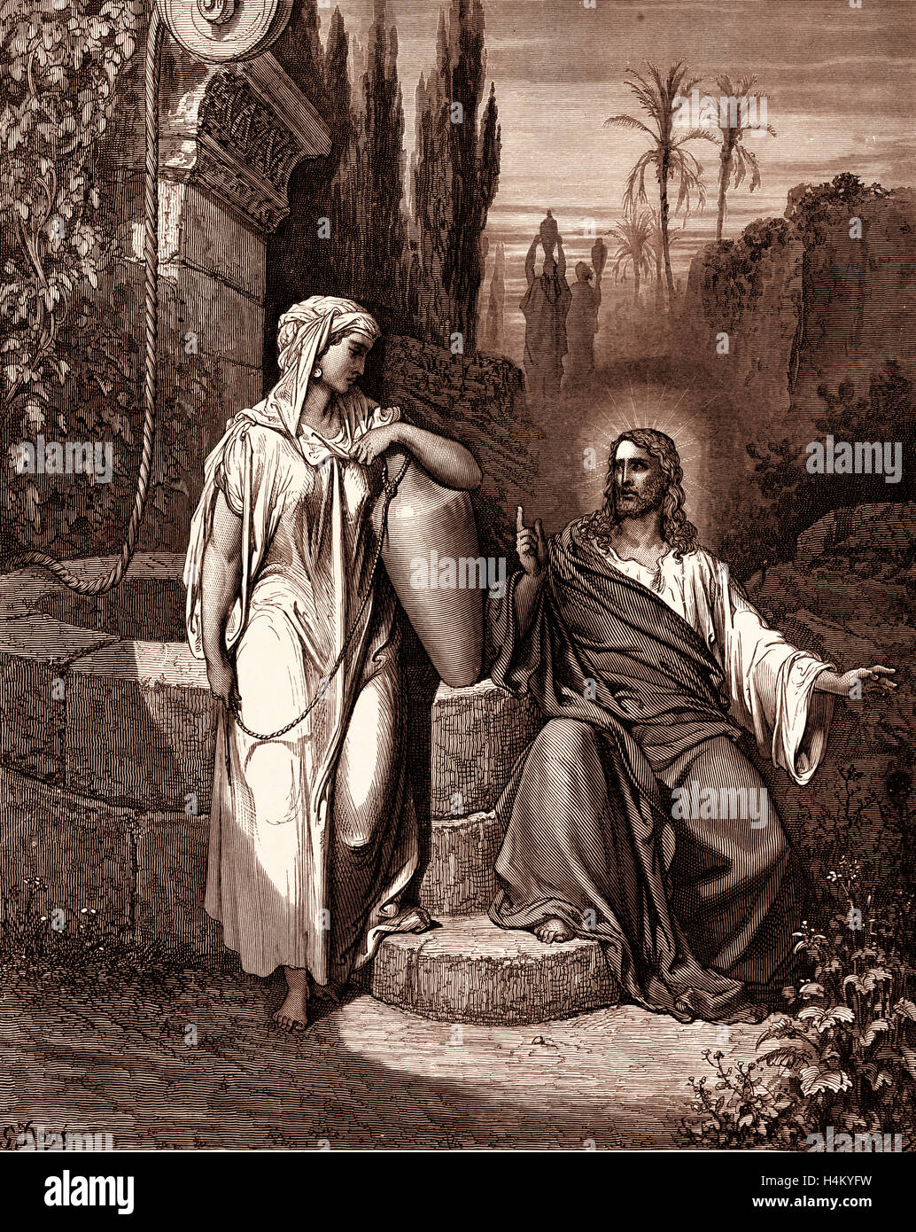 Jesus und die Frau aus Samaria Stockfotografie - Alamy
