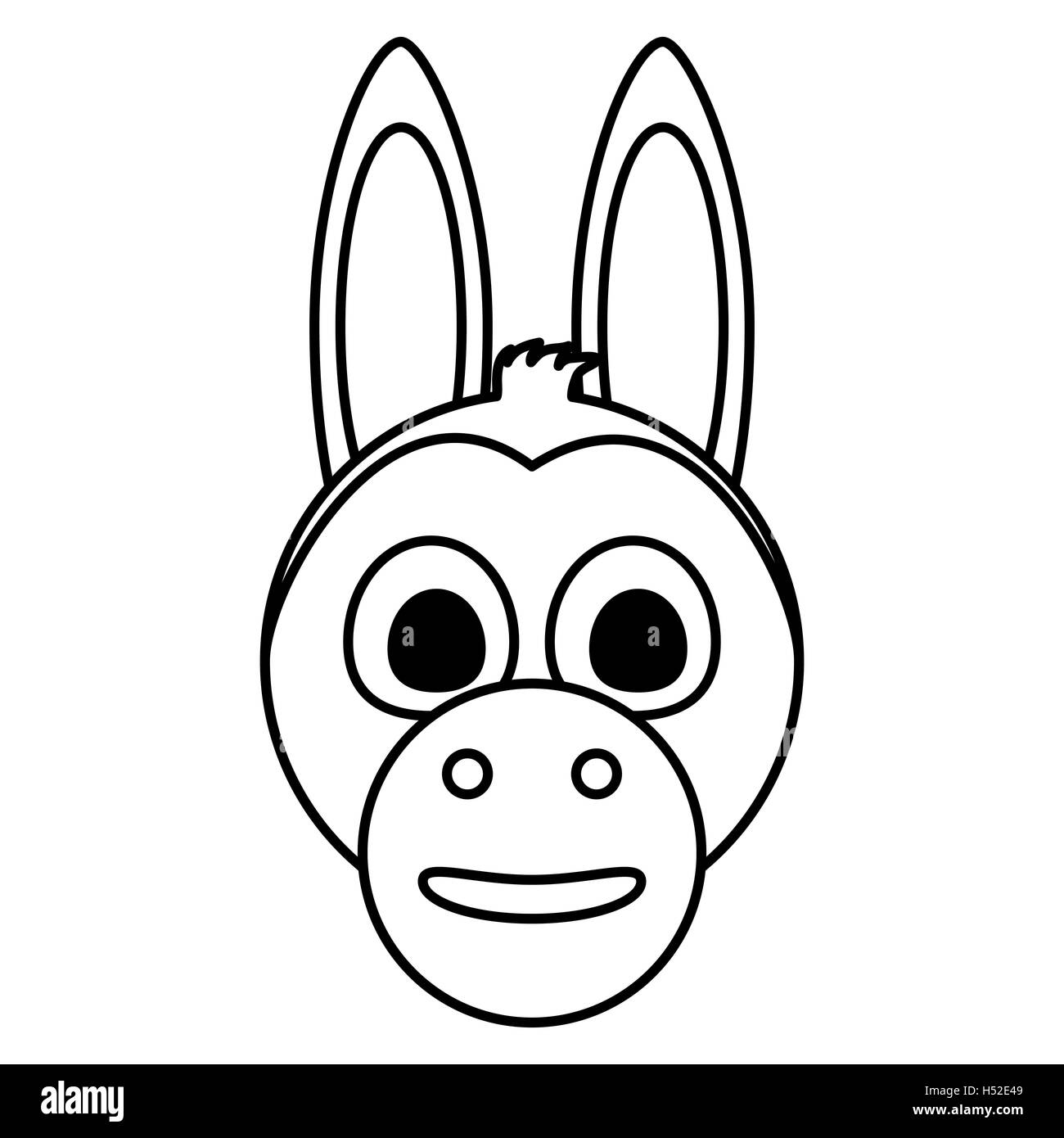 Donkey Animal Cartoon Icon Vector Stockfotos & Donkey Animal Cartoon ...