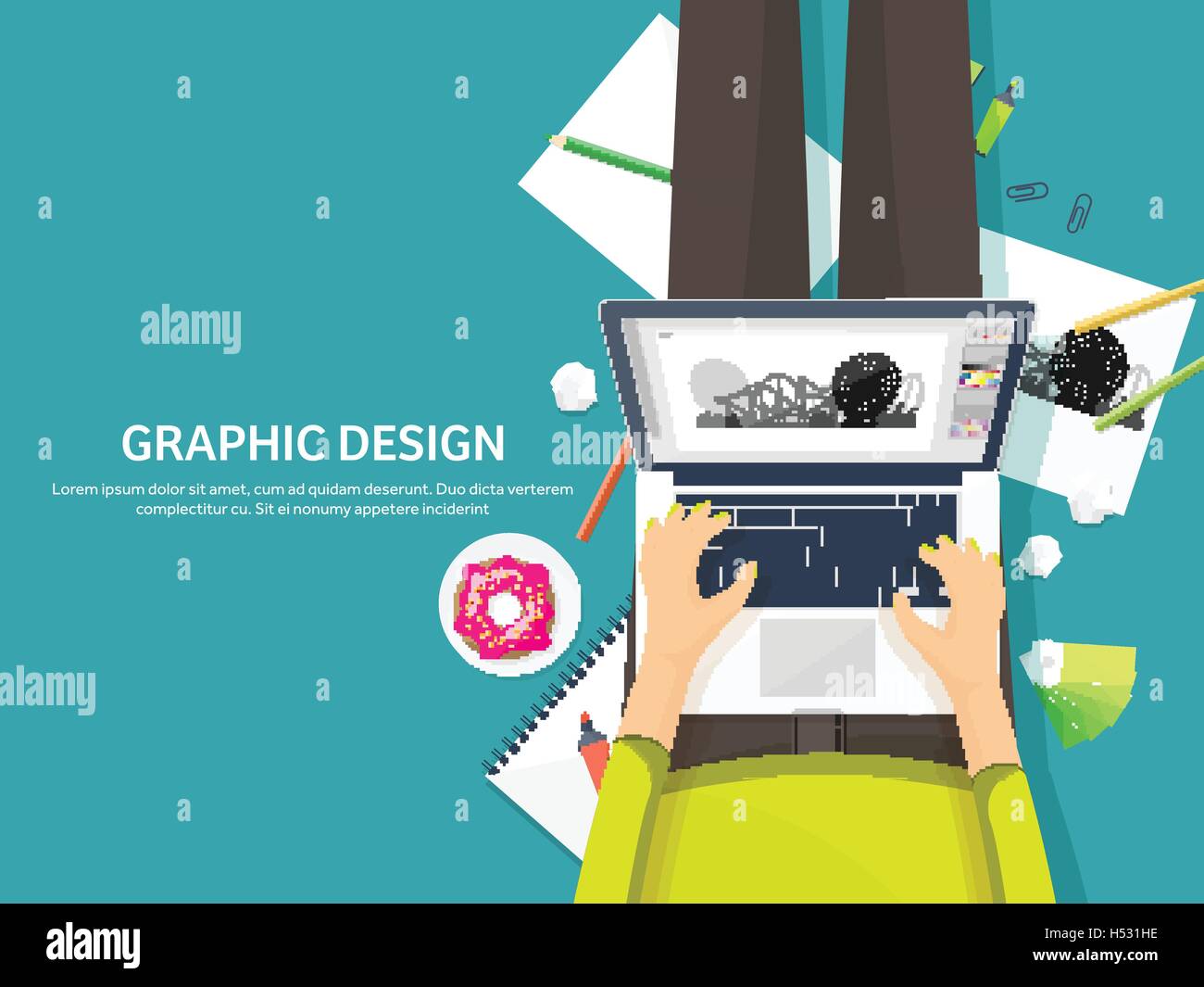 Grafische Web-Design. Zeichnen und malen. Entwicklung. Illustration ...