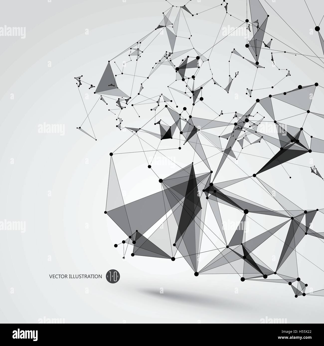 Abstrakte Grafik bestehend aus Punkten, Linien und Verbindung, Internet ...