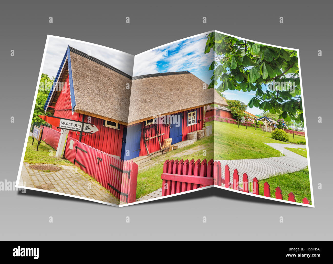 Die ethnographische Angeln Homestead ist ein Museum in Nidden, Nida ...