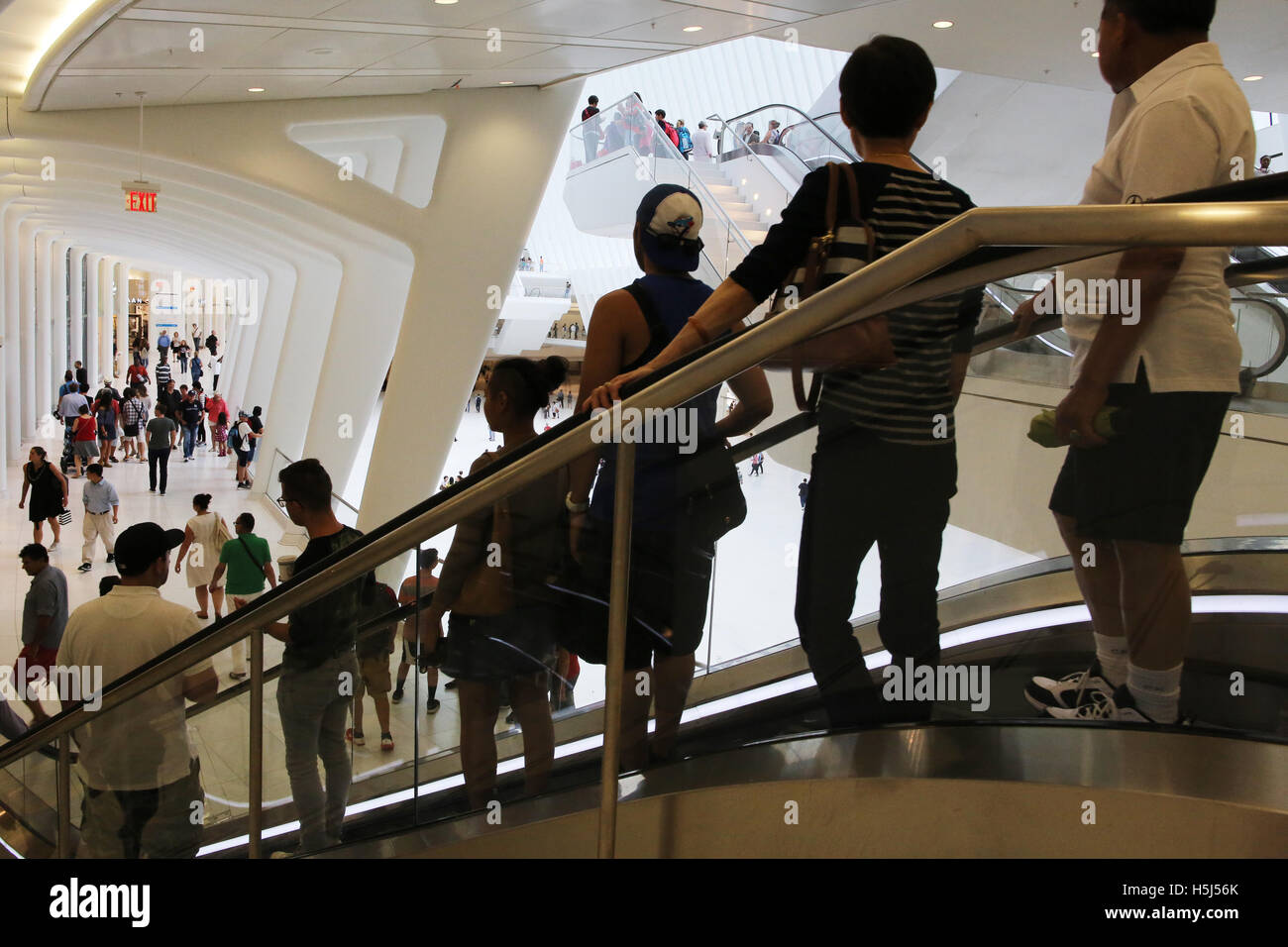 Oculus, dem Verkehrsknotenpunkt vom Architekten Santiago Calatrava, auf ...