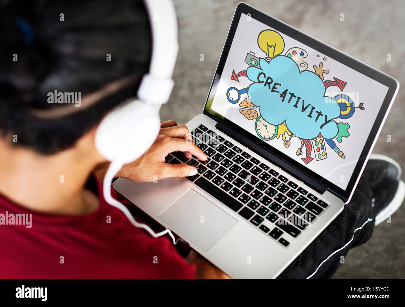 Kreativität Ideen Gedanken Bubble Symbol Designkonzept Stockfotografie ...