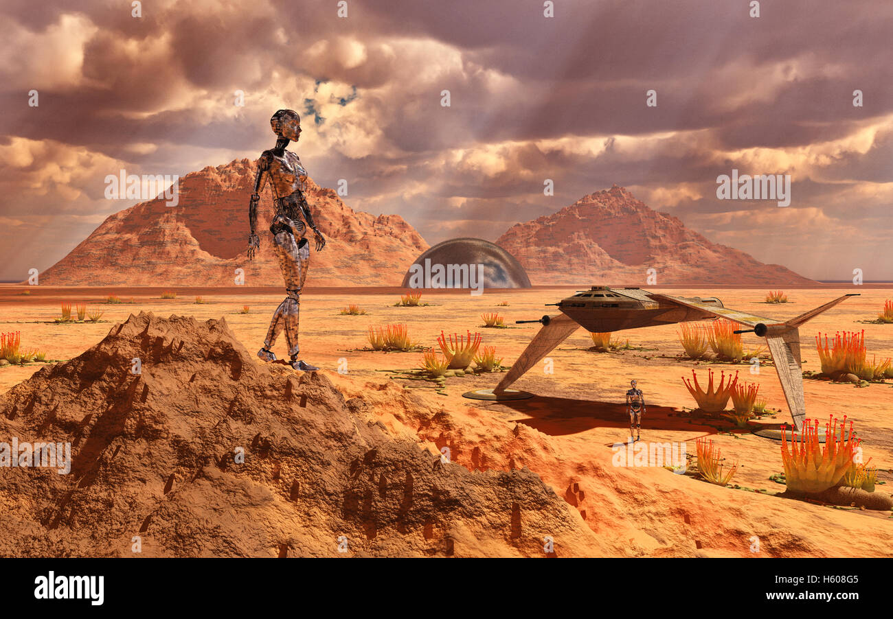 Roboter Terraforming auf dem Mars Stockfotografie - Alamy