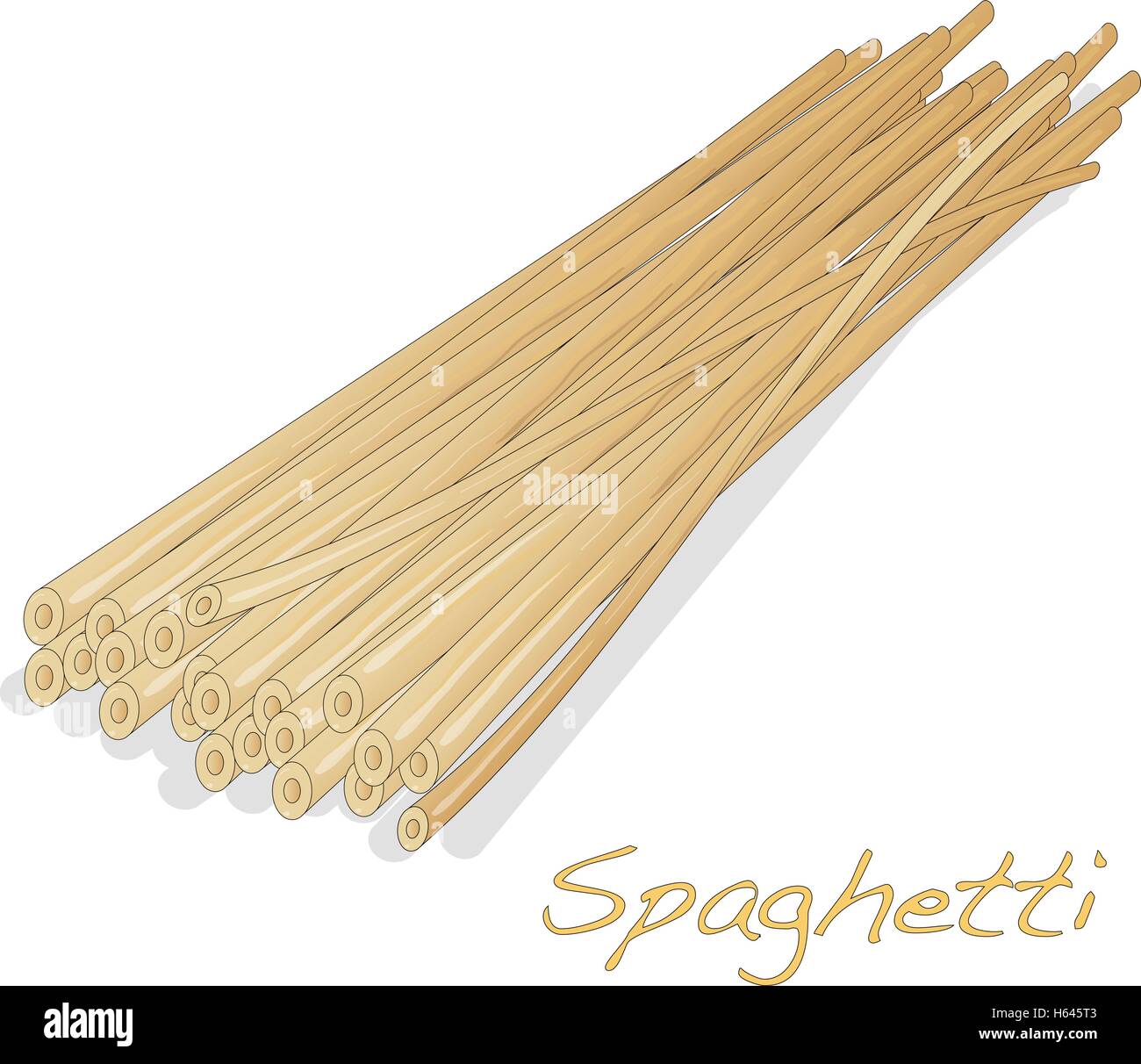 Nudeln. Spaghetti-Vektor-Illustration isoliert Stock-Vektorgrafik - Alamy