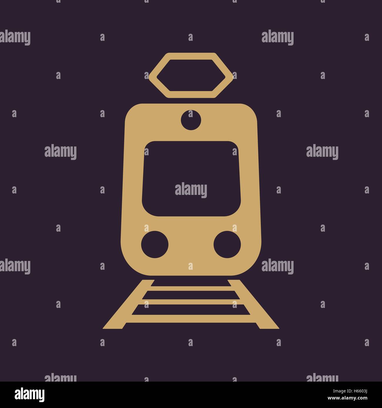 Das Zug-Symbol. U-Bahn und Straßenbahn, Eisenbahn-Symbol. Wohnung Stock ...
