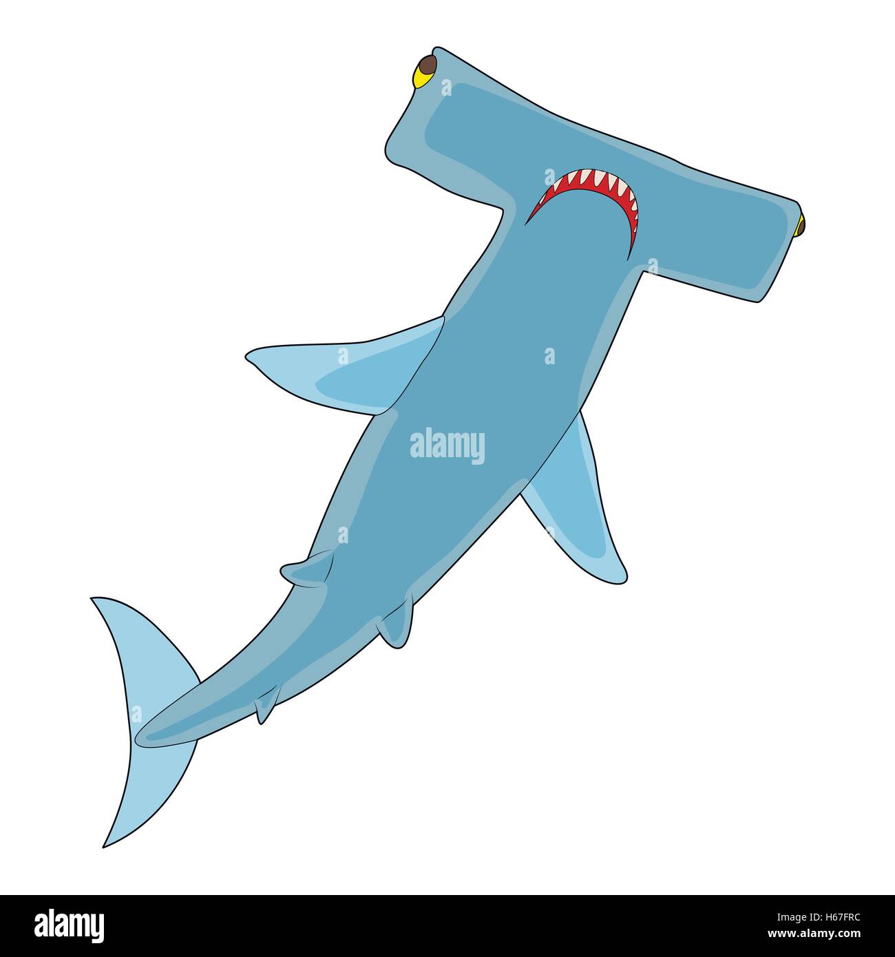 Hammerhead Shark Symbol, Cartoon-Stil Stock-Vektorgrafik - Alamy