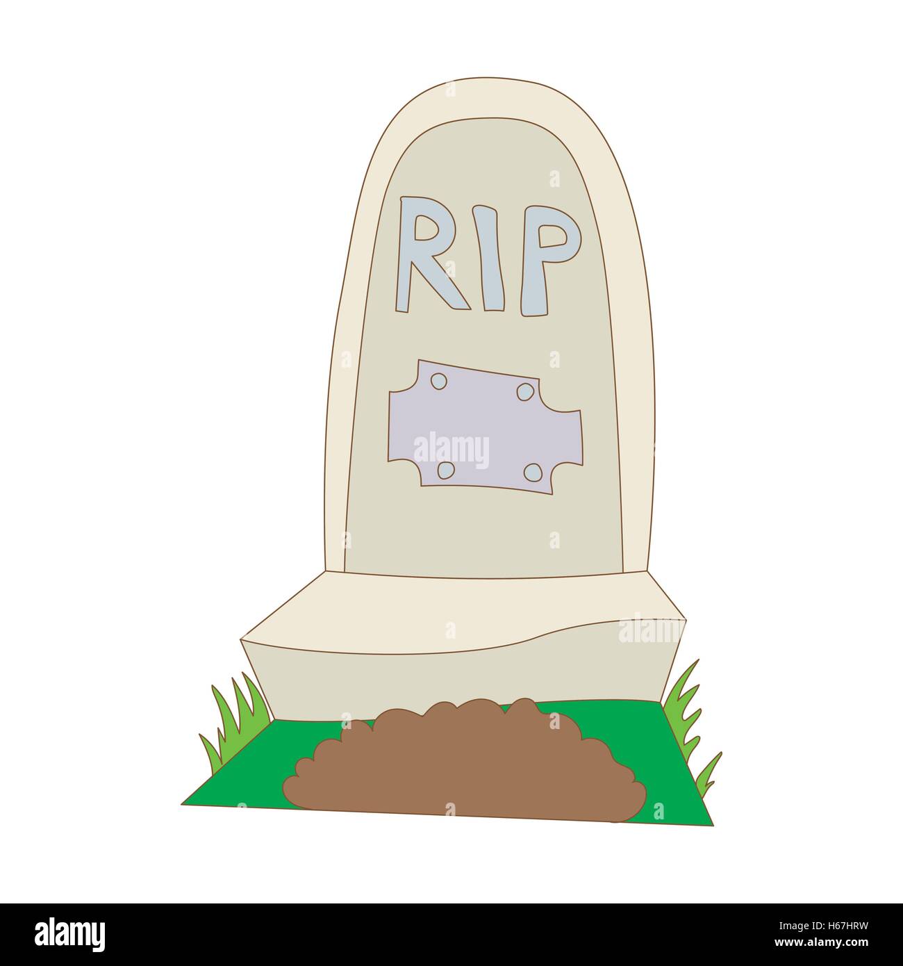 Grabstein mit RIP-Symbol, cartoon-Stil Stock-Vektorgrafik - Alamy
