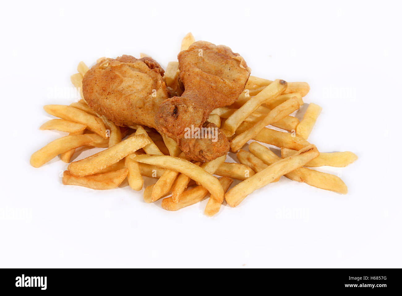 Fried Chicken / Southern Fried Chicken und Pommes frites / Drumstick ...