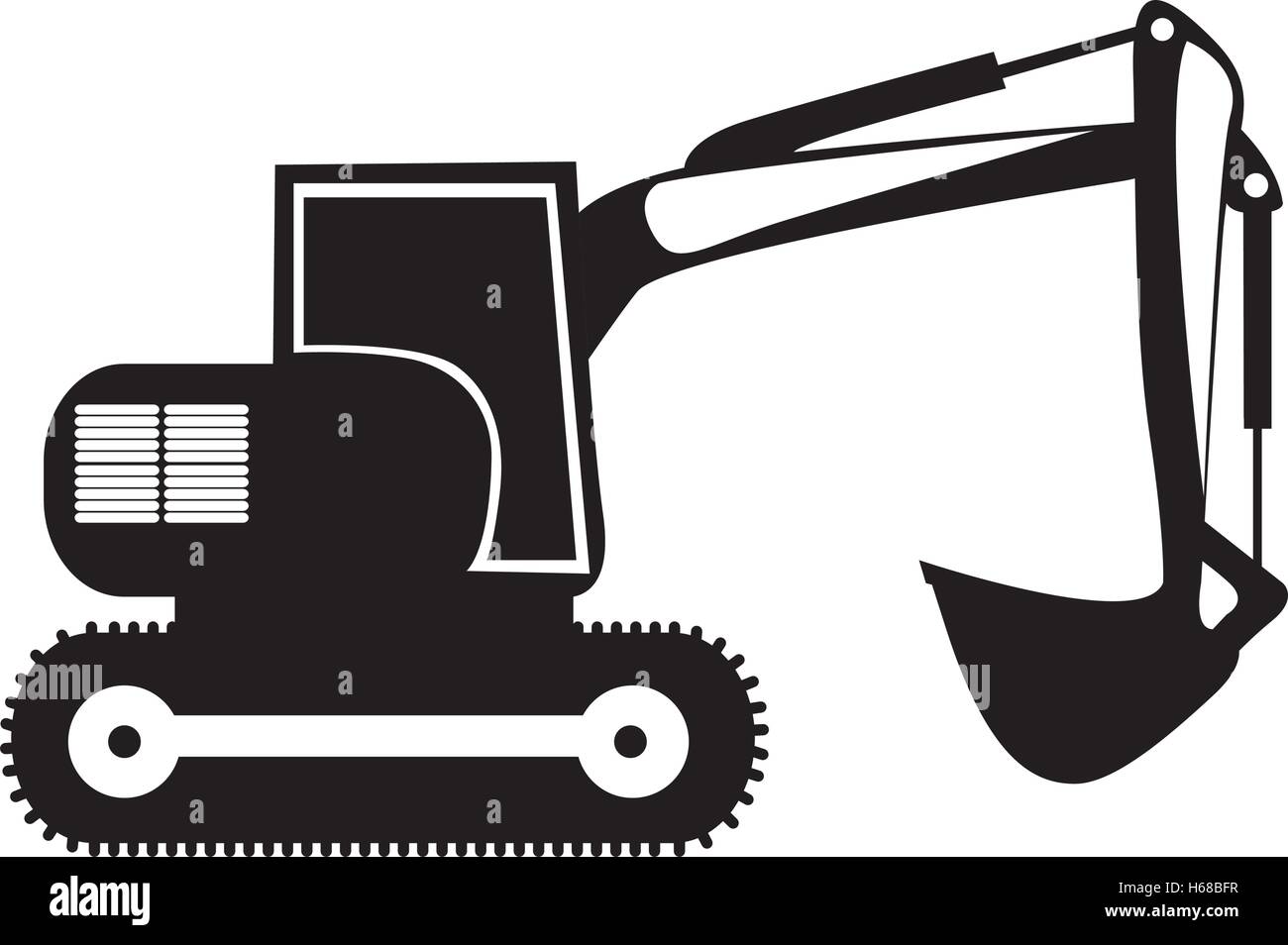 Bagger Baumaschinen Piktogramm Symbolbild Stock-Vektorgrafik - Alamy