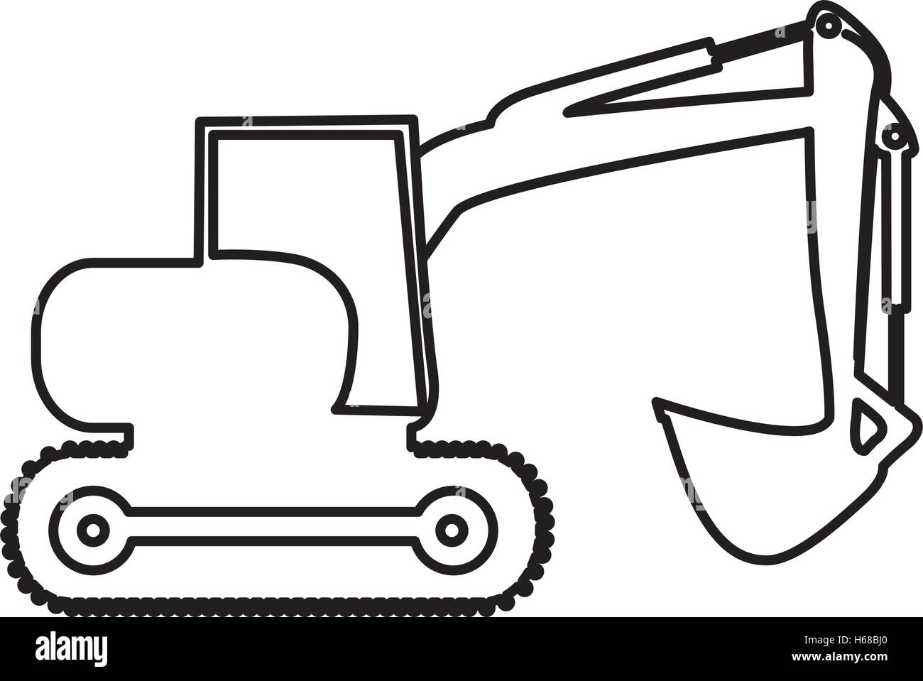 Bagger Baumaschinen Piktogramm Symbolbild Stock-Vektorgrafik - Alamy