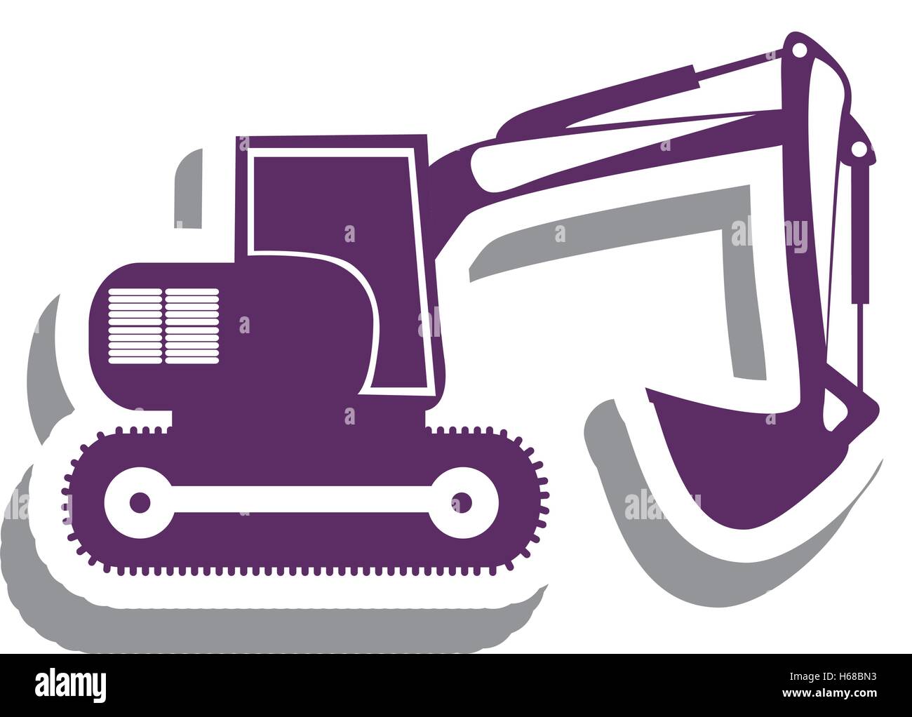 Bagger Baumaschinen Piktogramm Symbolbild Stock-Vektorgrafik - Alamy