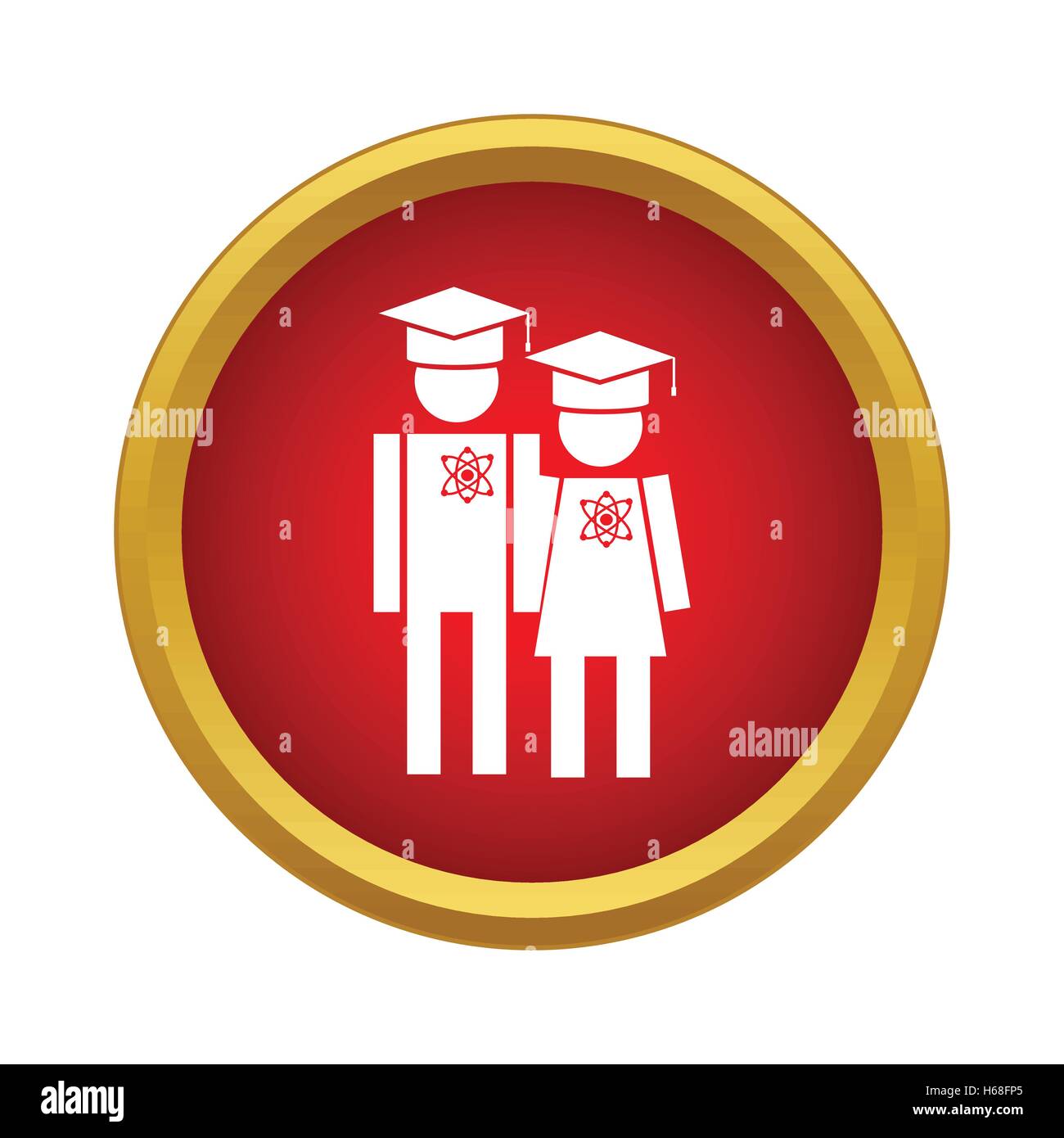 Absolventinnen und Absolventen in Graduation Cap Symbol, einfachen Stil ...