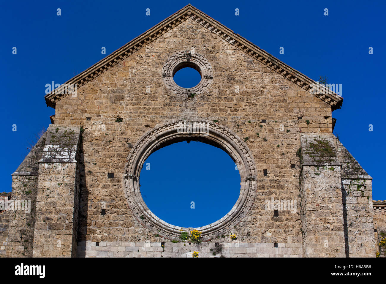 Gotischen Zisterzienser Stil der Abtei von San Galgano Provinz von ...