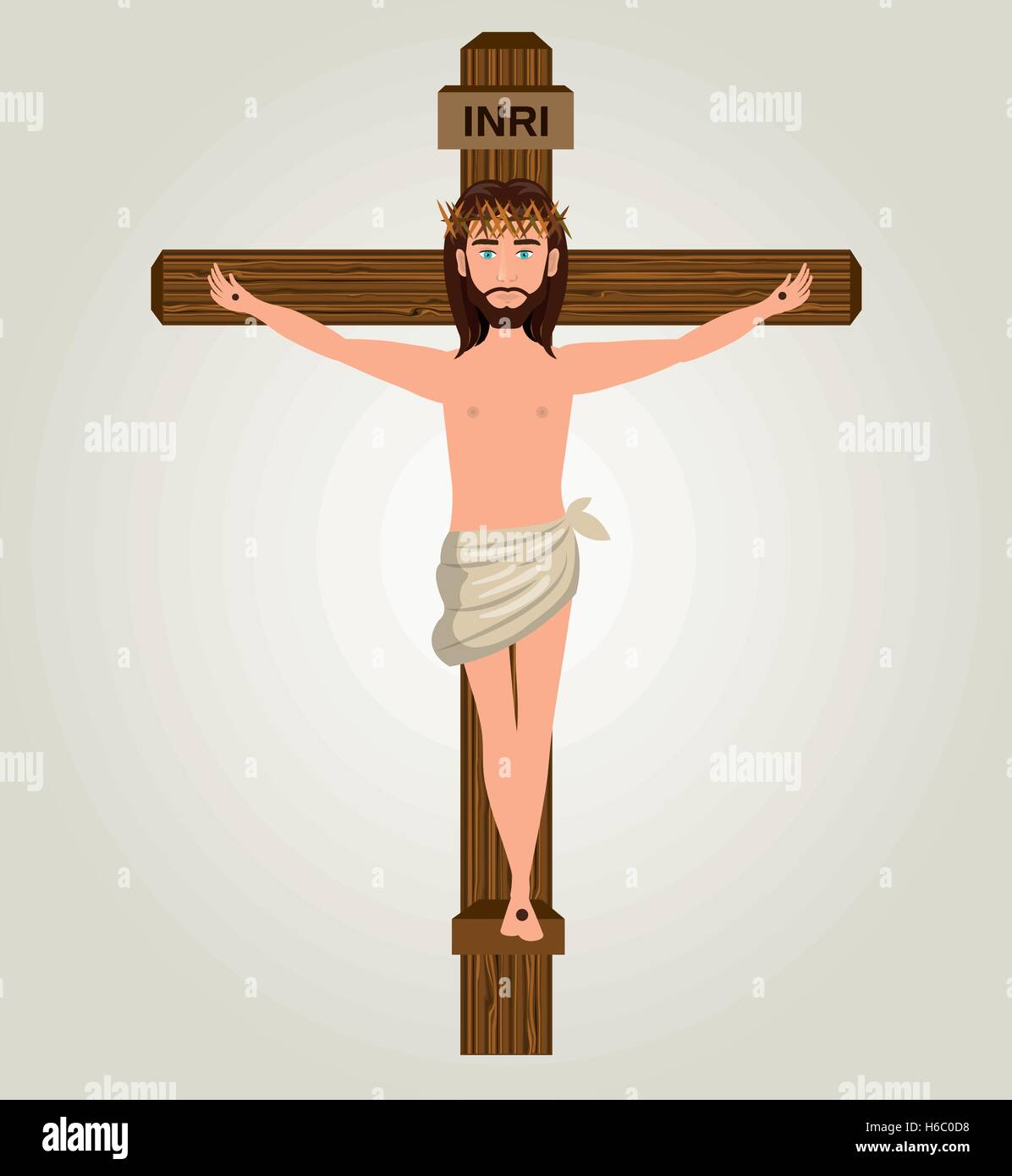 Statue of jesus christ at cross Stock-Vektorgrafiken kaufen - Alamy