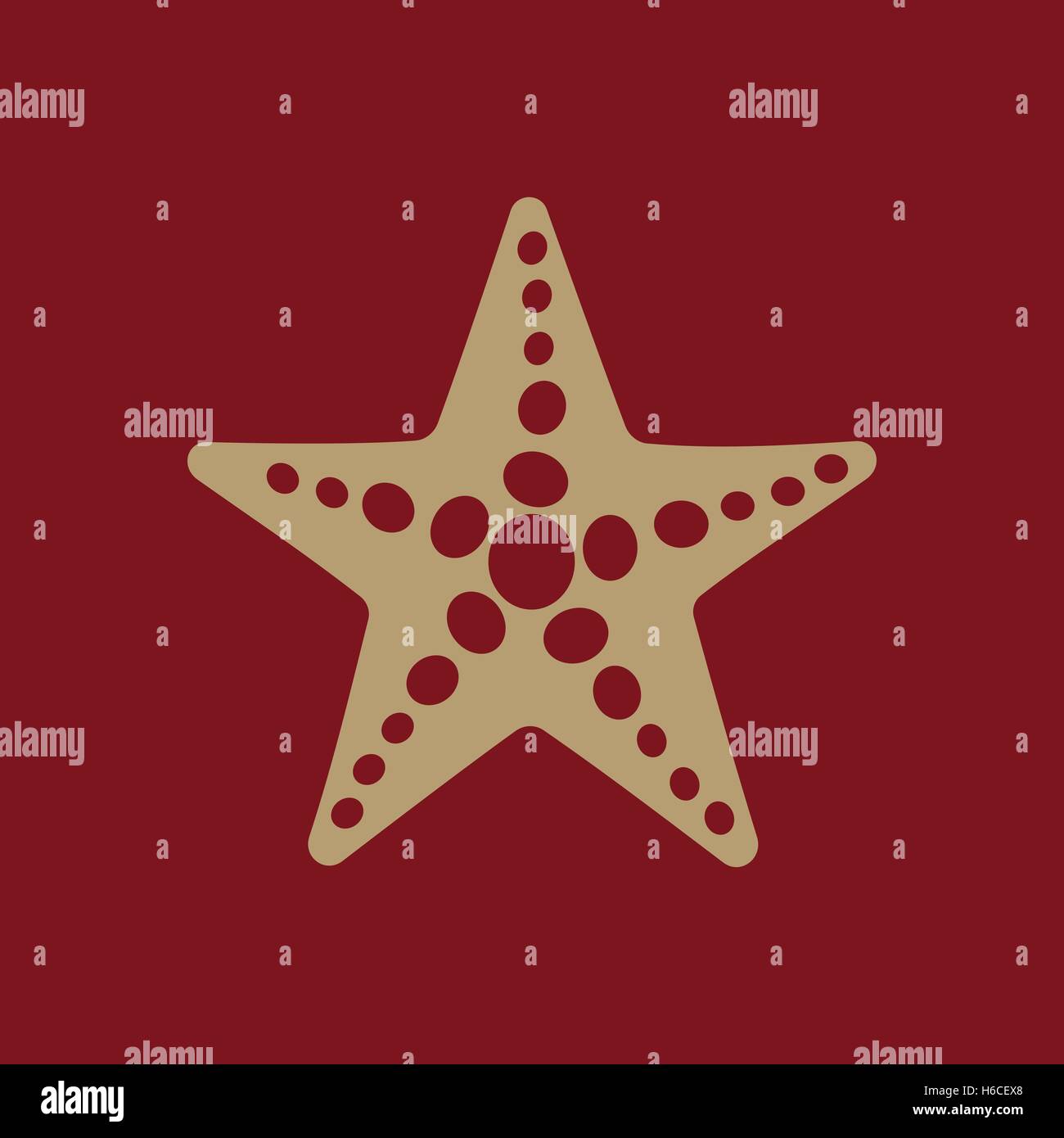 Der Seestern-Symbol. Ozean-Symbol. Flache Vektor-illustration Stock ...