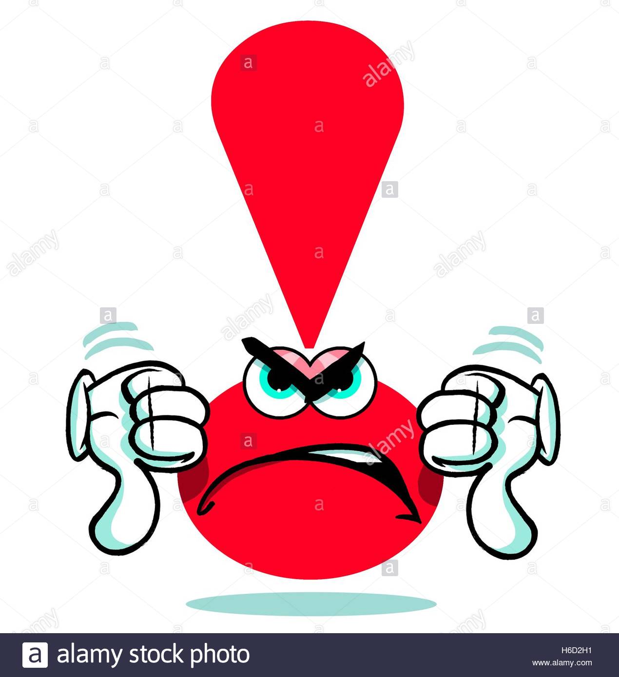 Cartoon-Emoji, Smiley, Emoticons, Ausrufezeichen Charakter geben ...