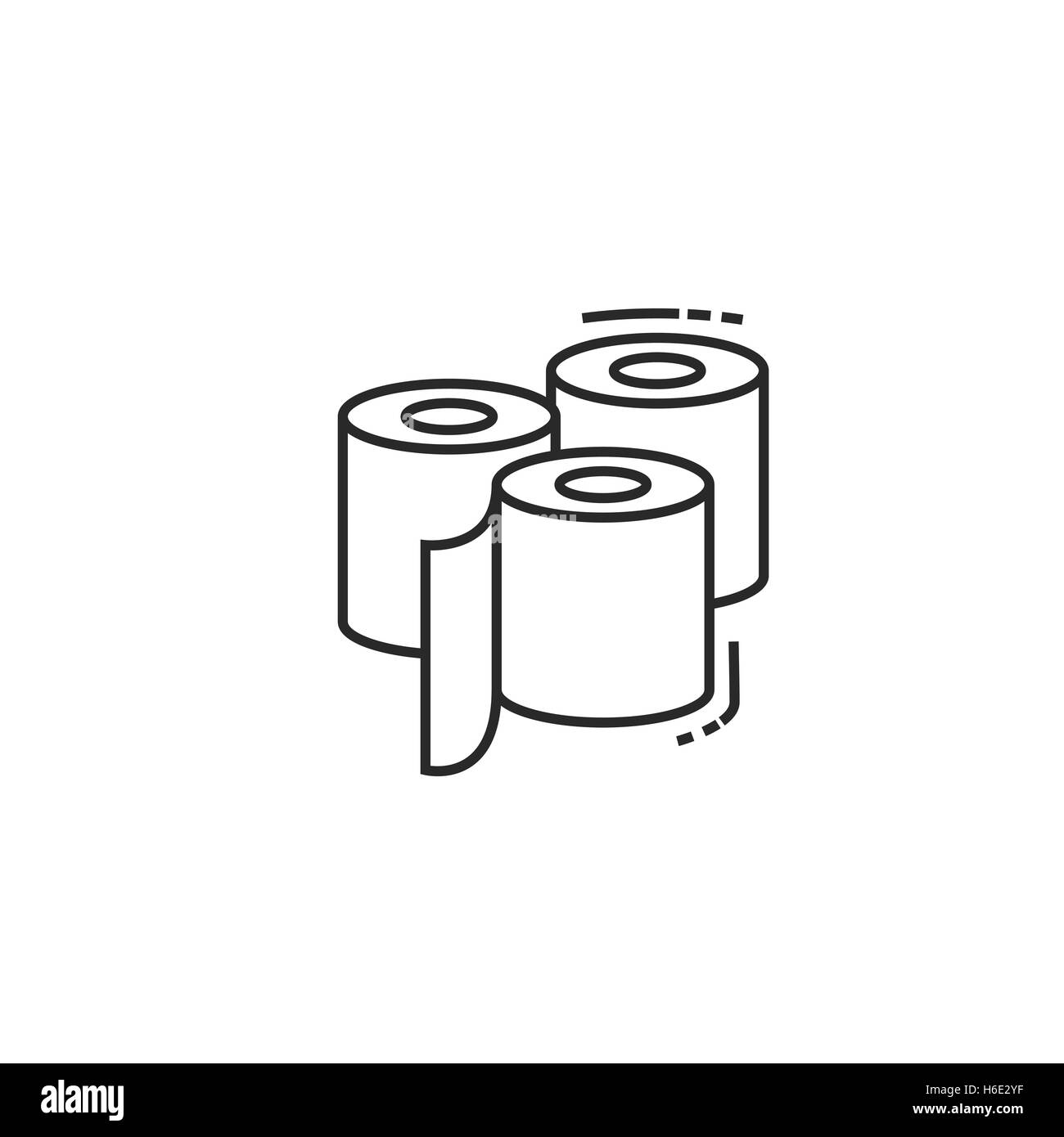 Drei Papierrollen WC Symbol. moderne Ikone der dünne Linien Rolle ...