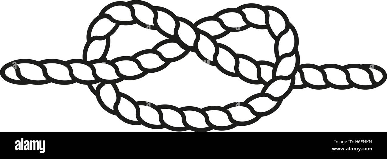 Das Knoten-Symbol. Knoten und Krawatte, Seil-Symbol. Flache Vektor ...