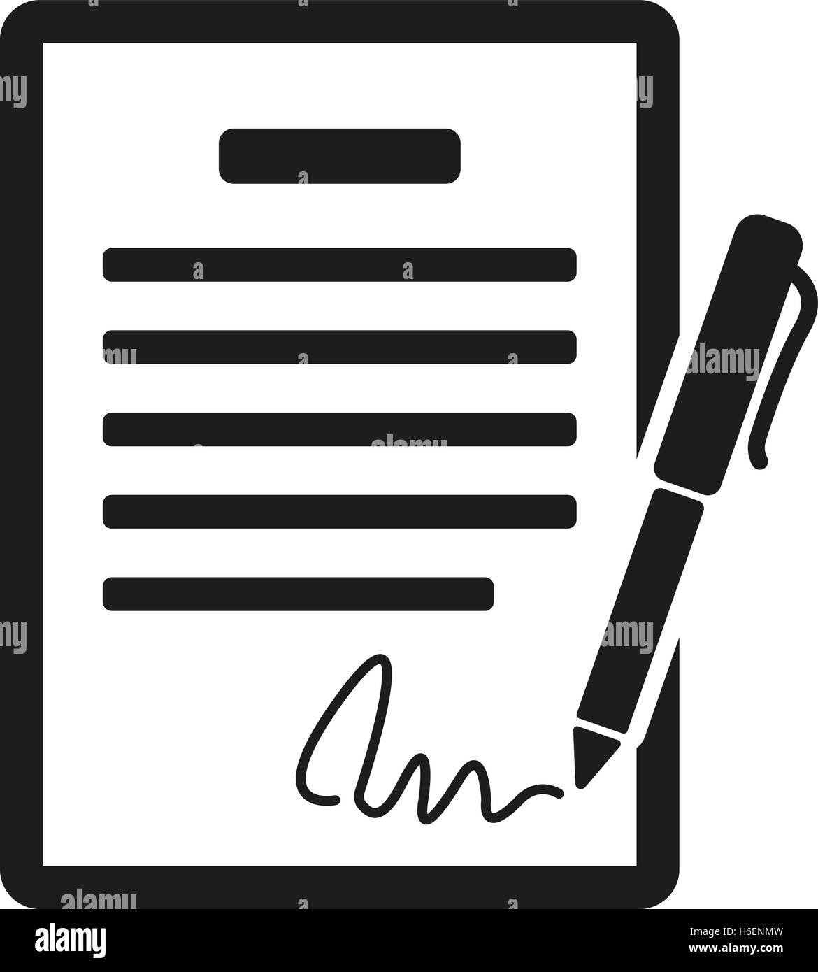 Der Vertrag-Symbol. Zustimmung und Unterschrift, Pakt, Accord ...