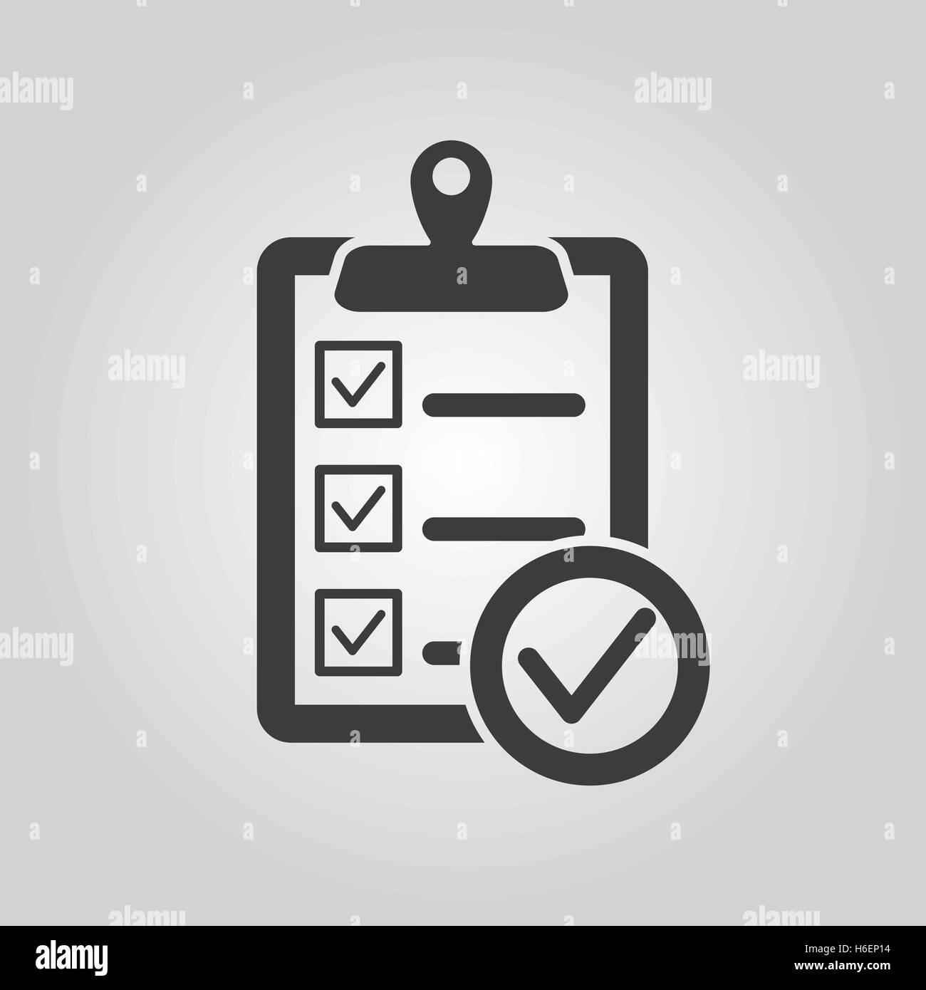 Die Checkliste-Symbol. Klemmbrett-Symbol. Flache Vektor-illustration ...