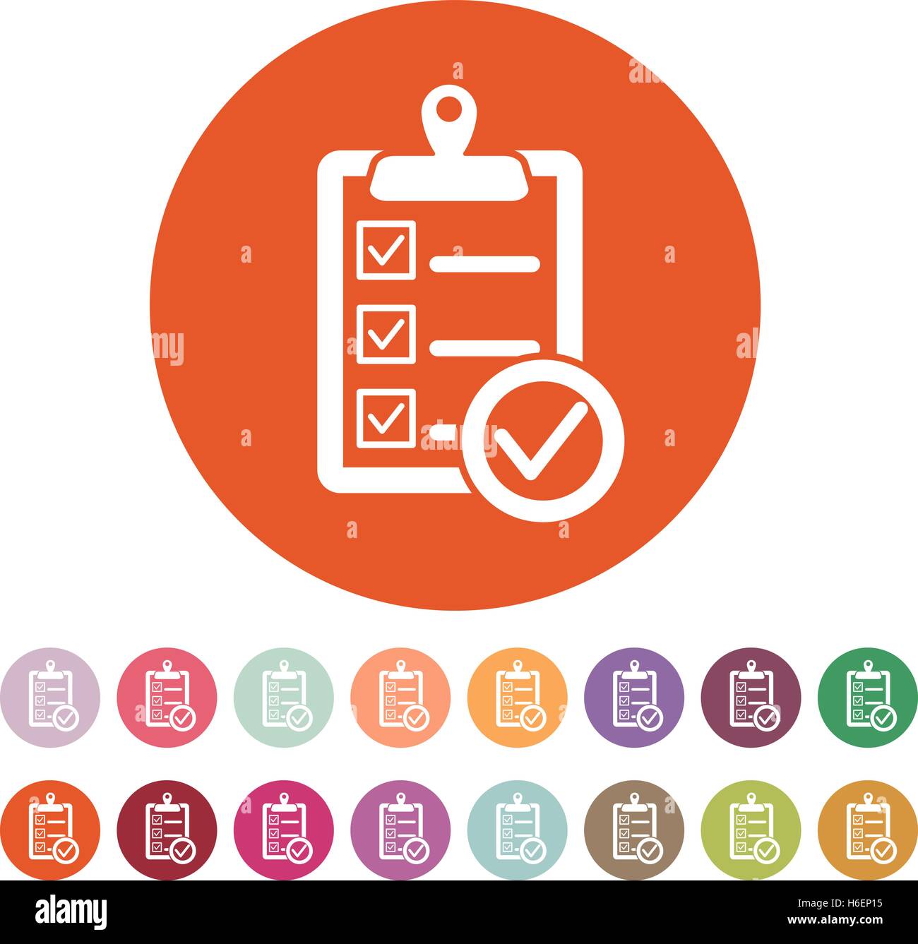 Die Checkliste-Symbol. Klemmbrett-Symbol. Flache Vektor-Illustration ...