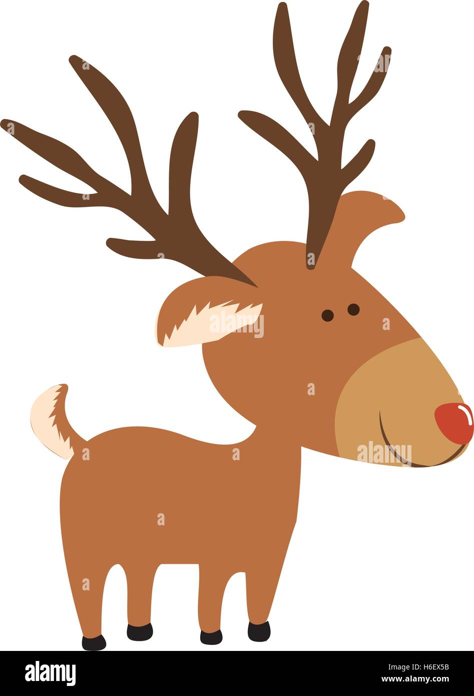 Red nose rudolph deer cartoon Stock-Vektorgrafiken kaufen - Alamy