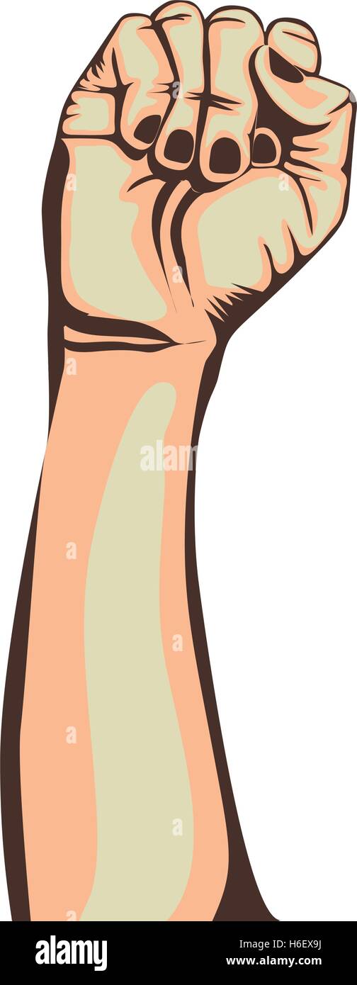 ballte die Faust Hand Geste Symbol Bild Vektor-illustration Stock ...