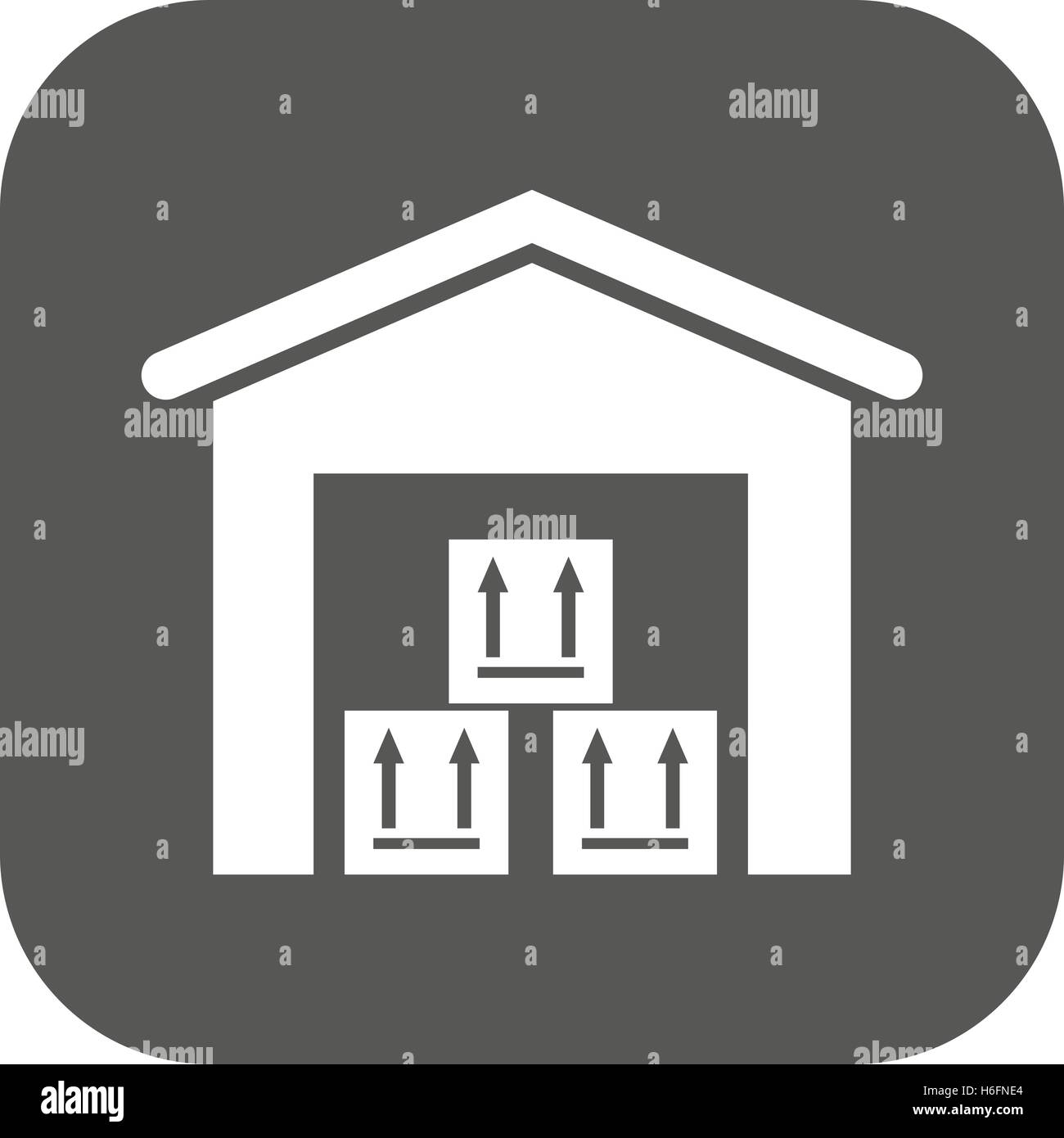 Das Lager-Symbol. Lager und Logistik-Symbol. Flache Vektor-Illustration ...