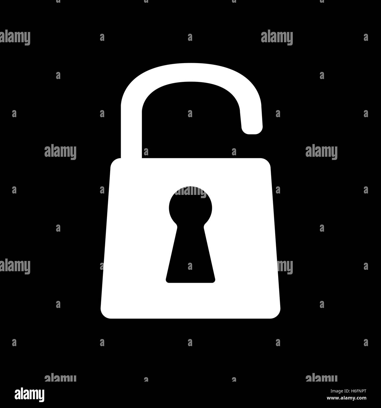 Das offene Schloss-Symbol. Schloss-Symbol. Flache Vektor-illustration ...