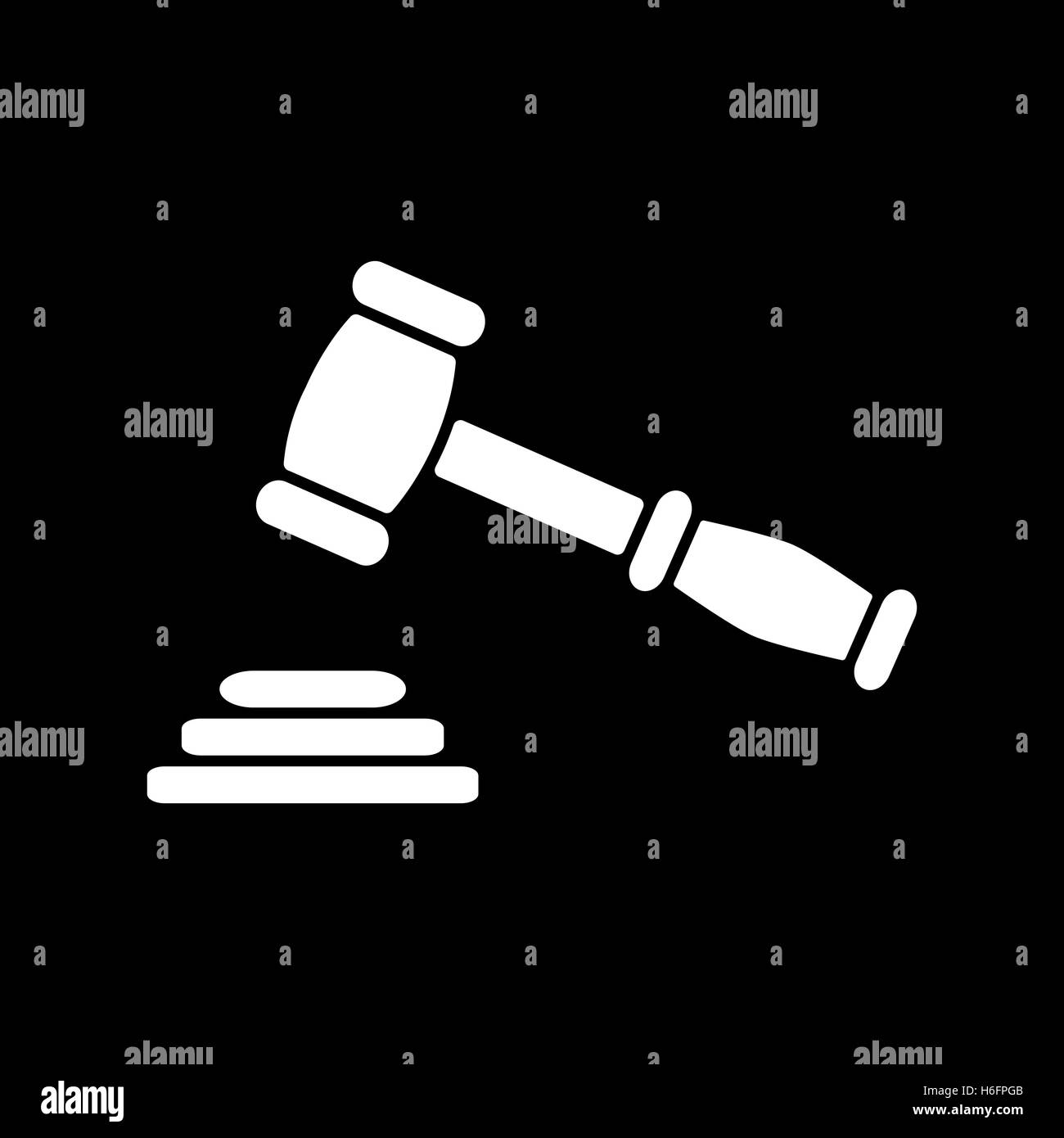 Der Richter oder Auktion Hammer-Symbol. Symbol für Gerechtigkeit ...