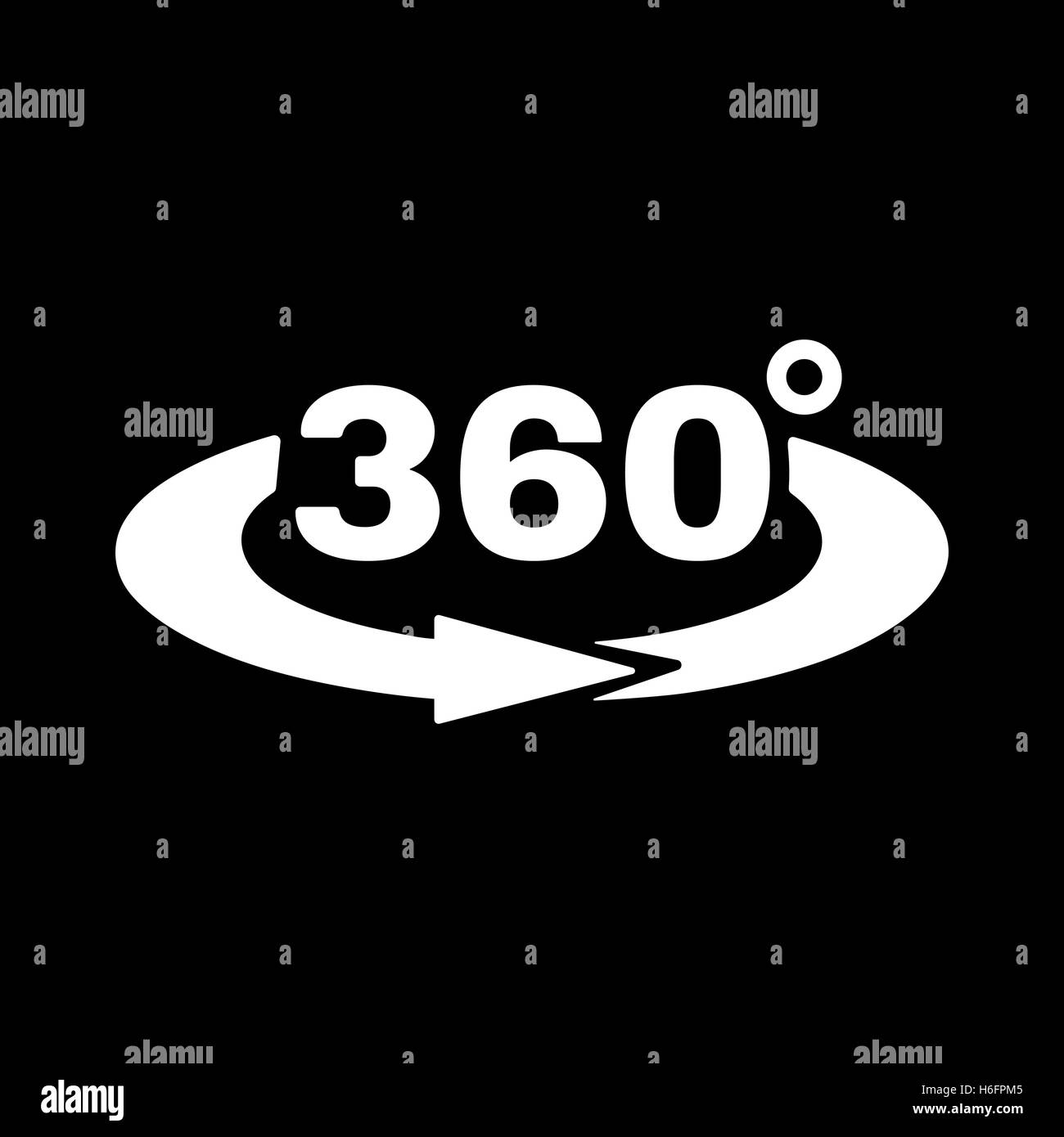 Den Winkel 360-Grad-Symbol. Drehung-Symbol. Flache Vektor-illustration ...