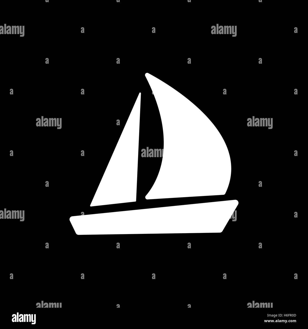 Das Segelboot-Symbol. Segeln-Schiff-Symbol. Flache Vektor-illustration ...