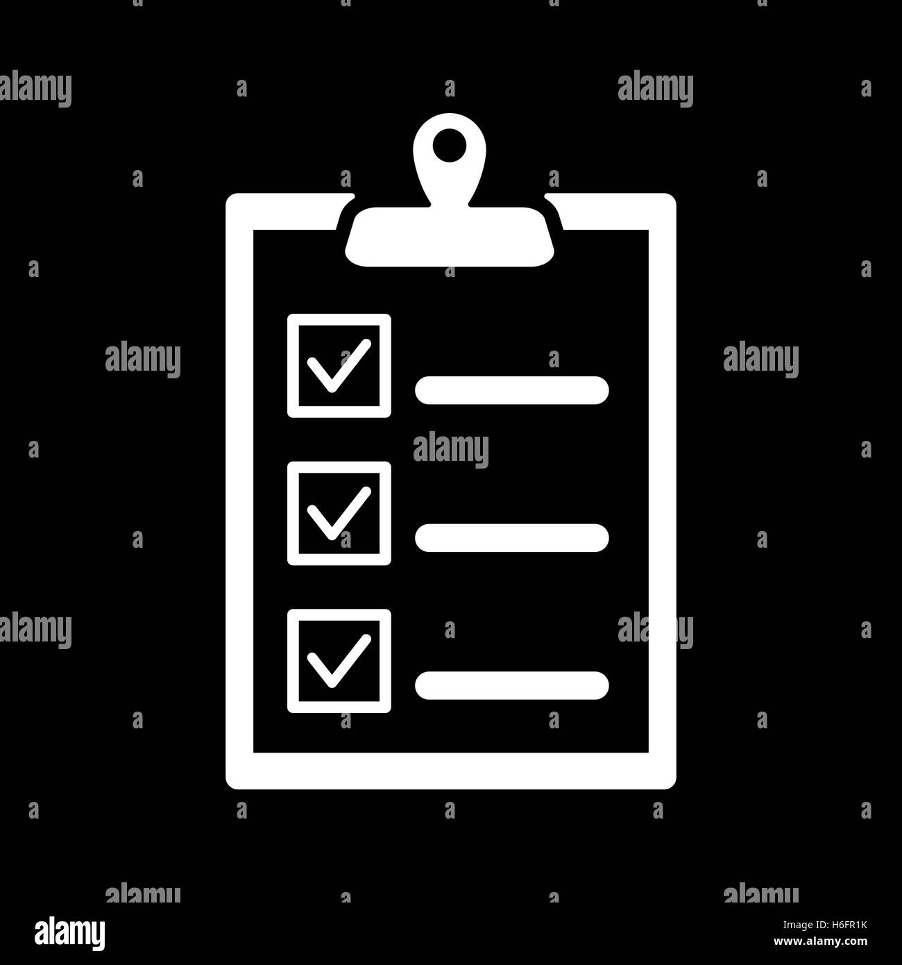 Die Checkliste-Symbol. Klemmbrett-Symbol. Flache Vektor-illustration ...