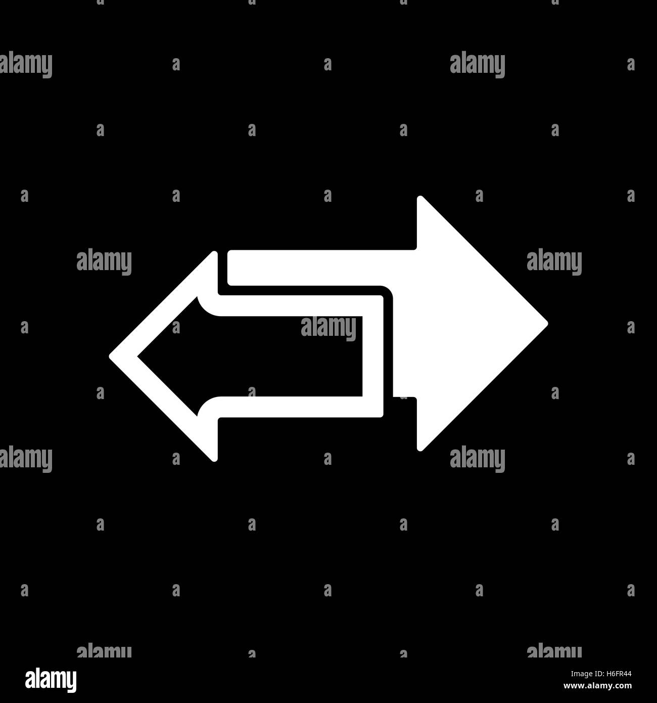 Die Pfeile links und rechts-Symbol. Pfeile-Symbol. Flache Vektor ...