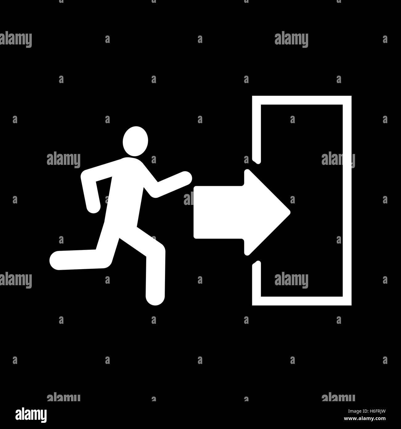 Das Exit-Icon. Emergency Exit-Symbol. Flache Vektor-illustration Stock ...