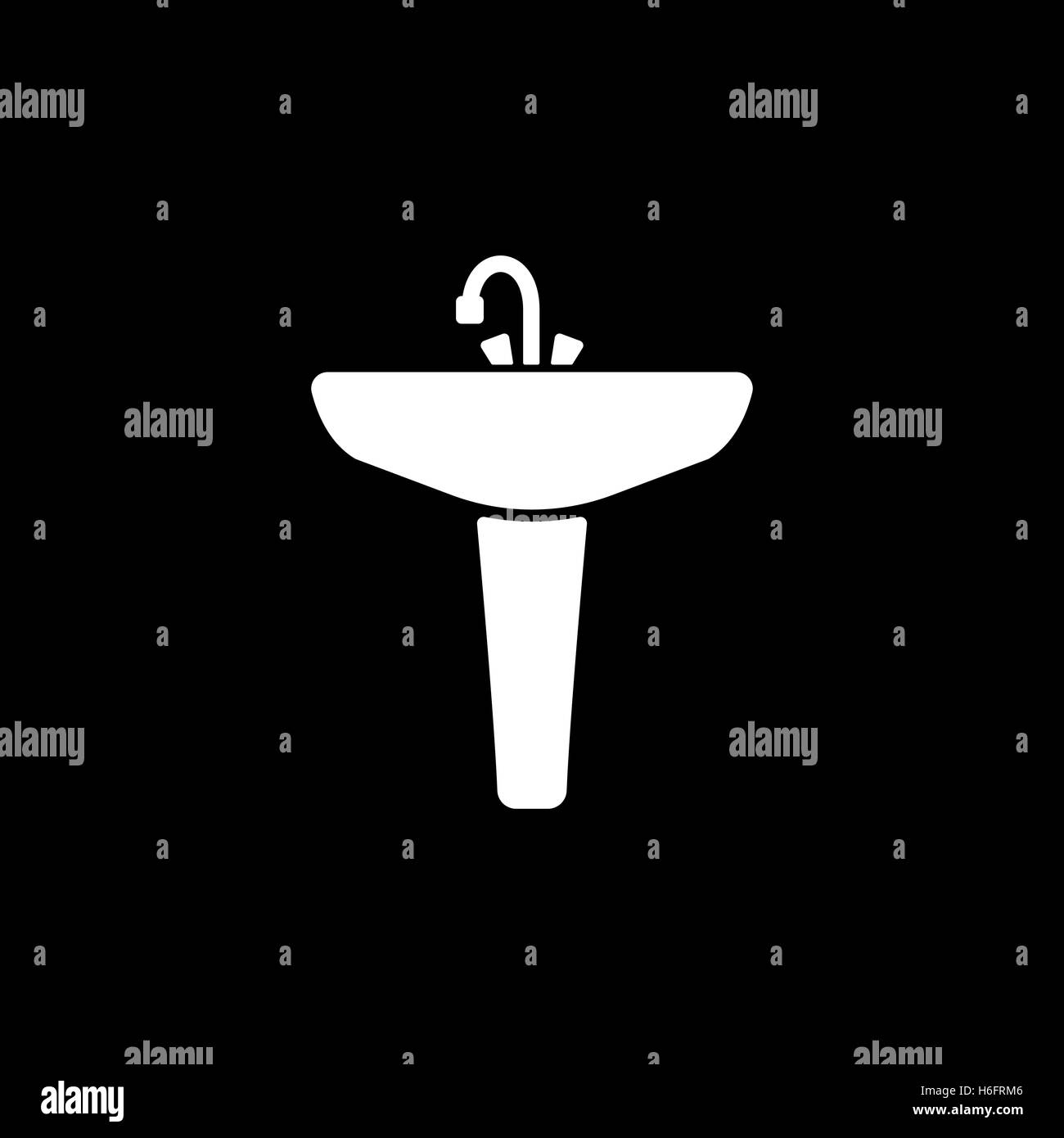 Das Waschbecken-Symbol. Badezimmer-Symbol. Flache Vektor-illustration ...