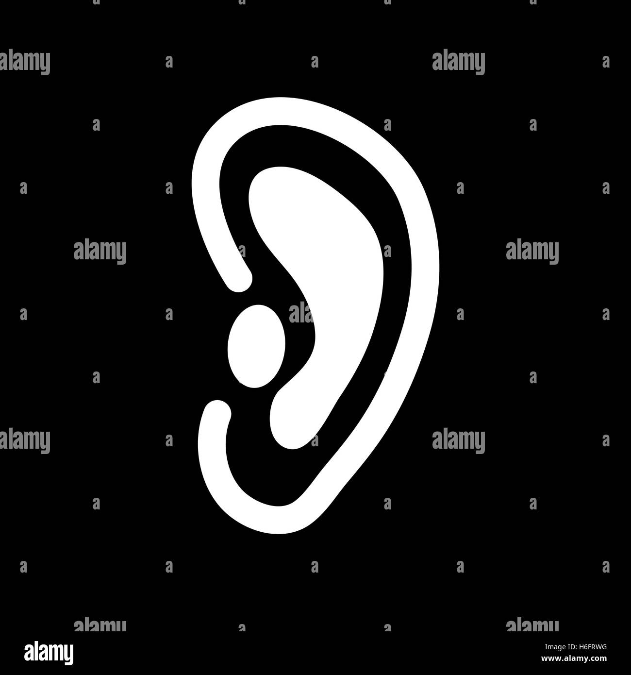 Das Ohr-Symbol. Symbol zu hören. Flache Vektor-illustration Stock ...