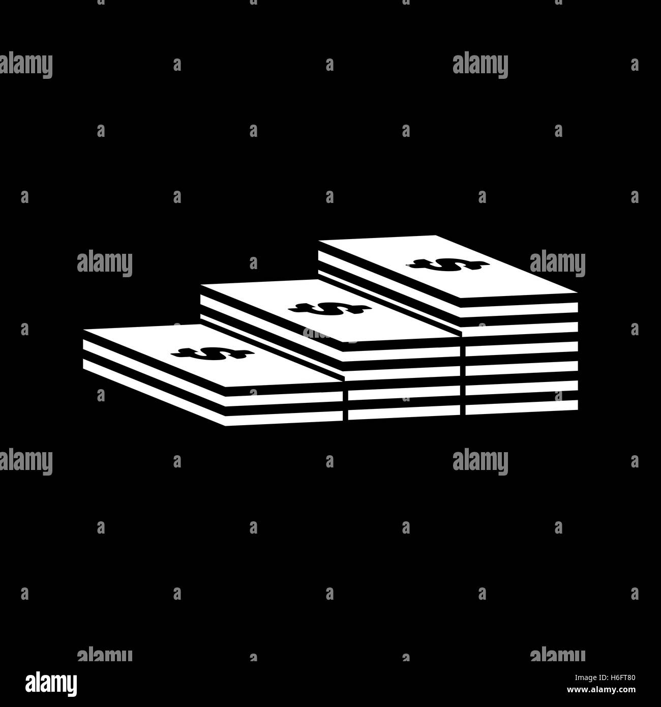 Die Stapel von Banknoten-Symbol. Greenback, Geldschein, Geldsymbol ...