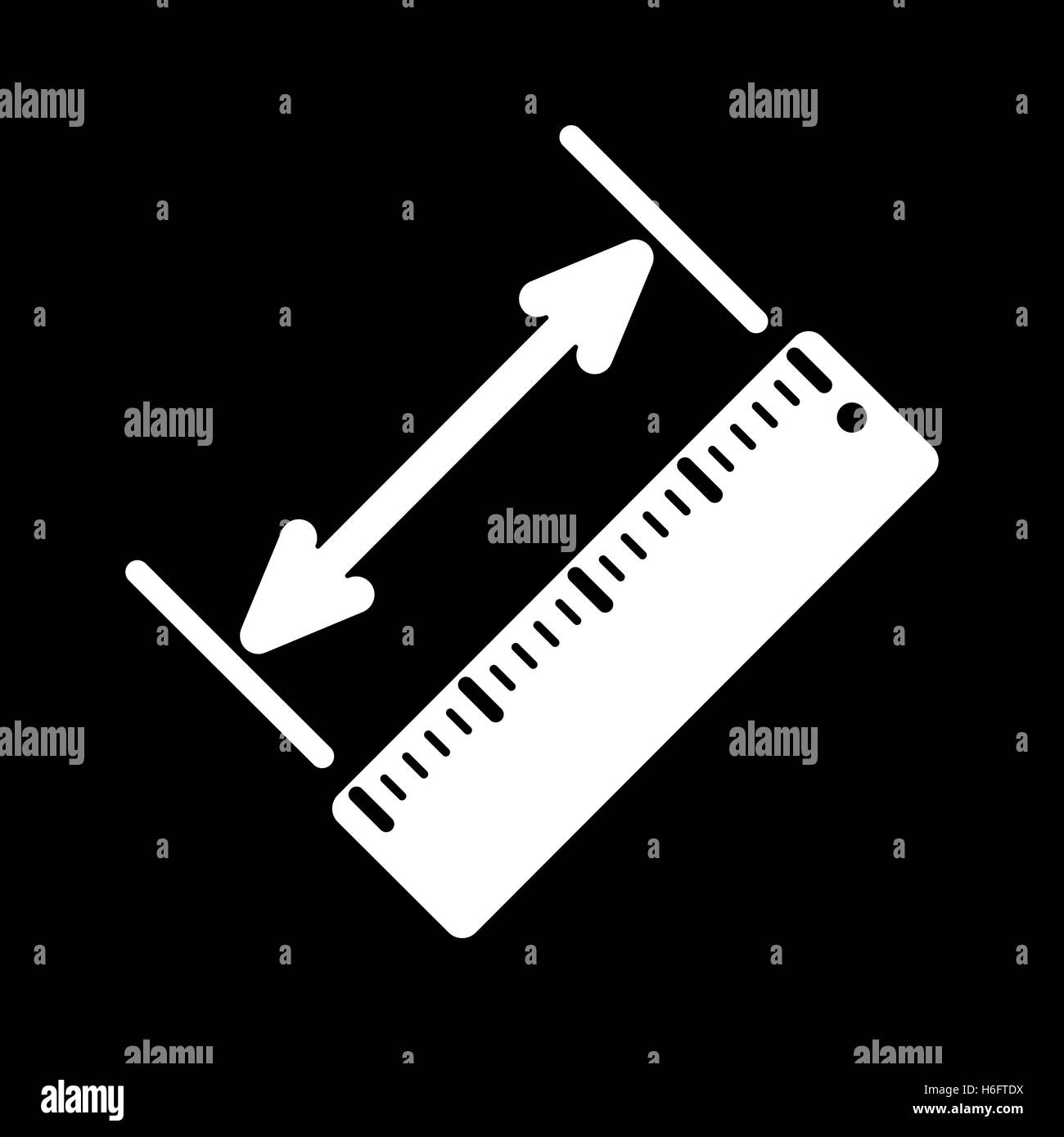 Die Diagonale-Symbol. Lineal und Lineal, Maßstab-Symbol. Flache Vektor ...